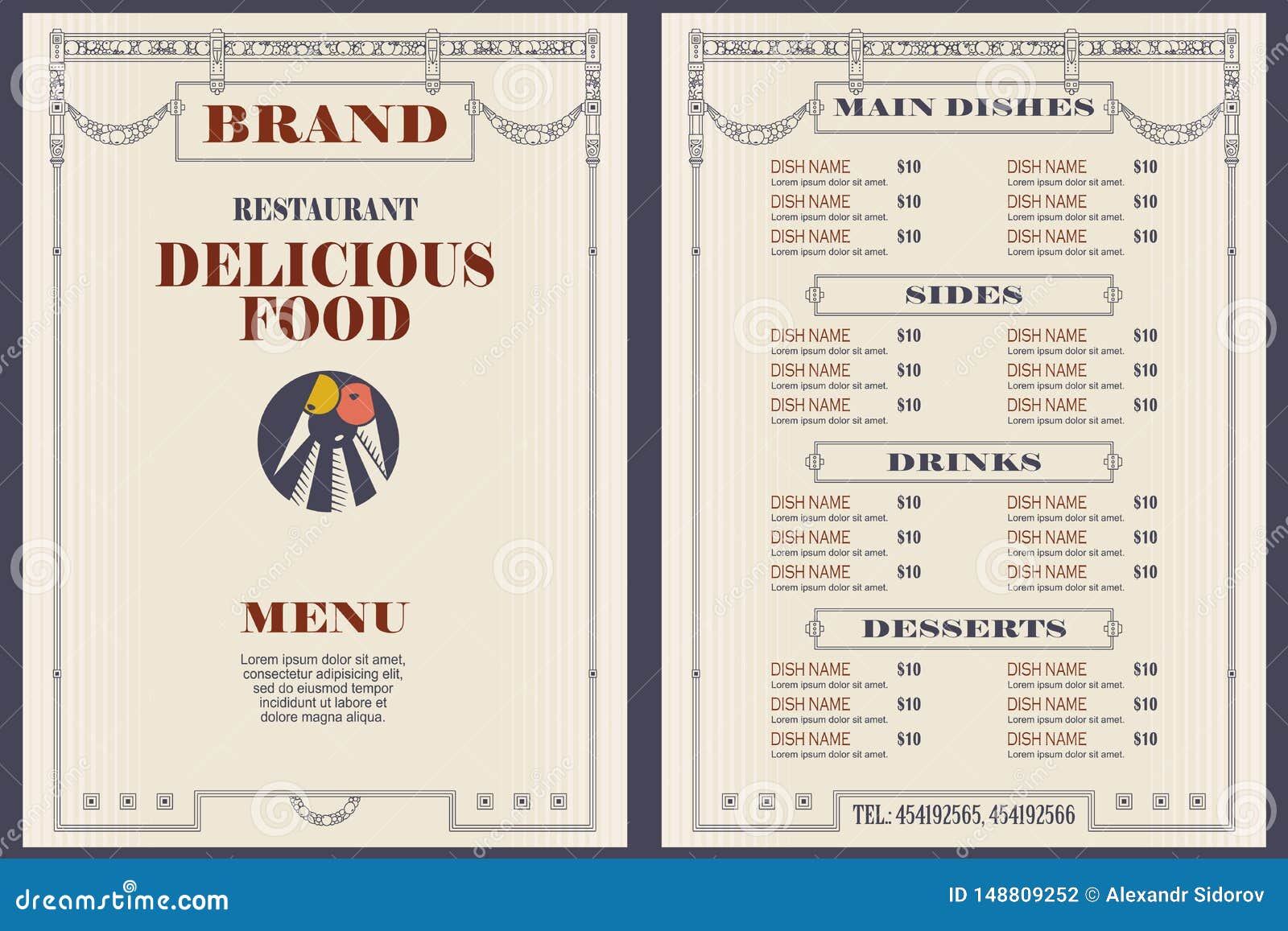 Template Cafe or Restaurant Menu Stock Vector - Illustration of ...