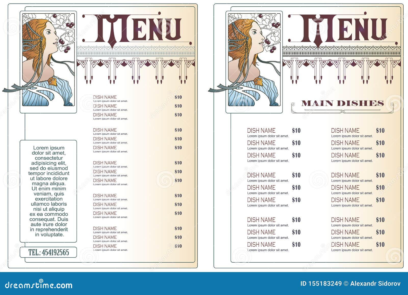 Template Cafe or Restaurant Menu Stock Vector - Illustration of flyer ...