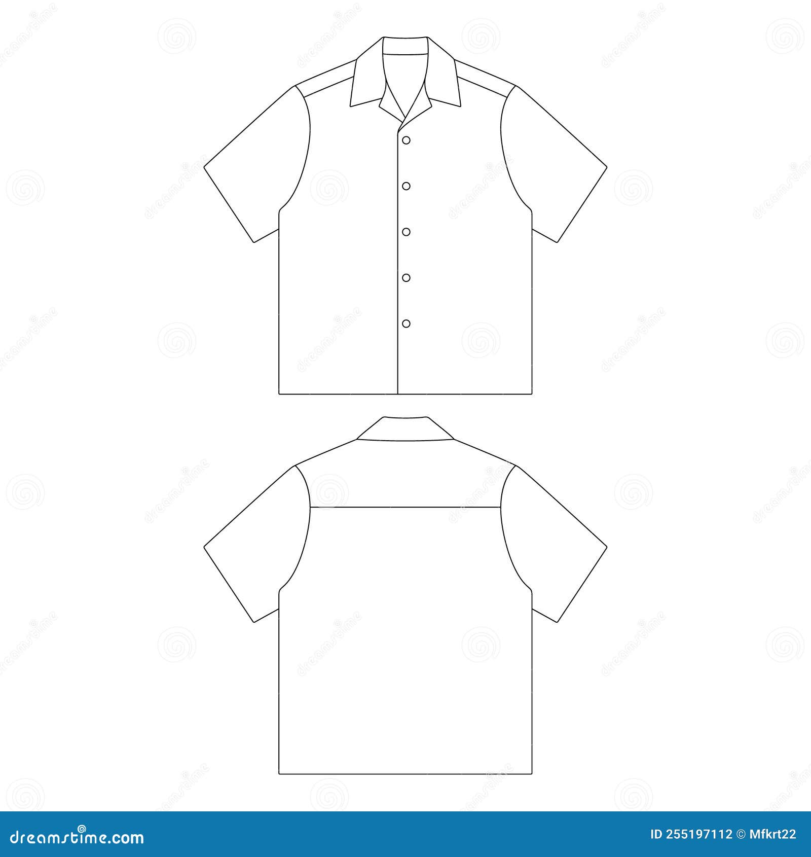 Template Camp Shirt Vector Illustration Flat Design Outline Clothing