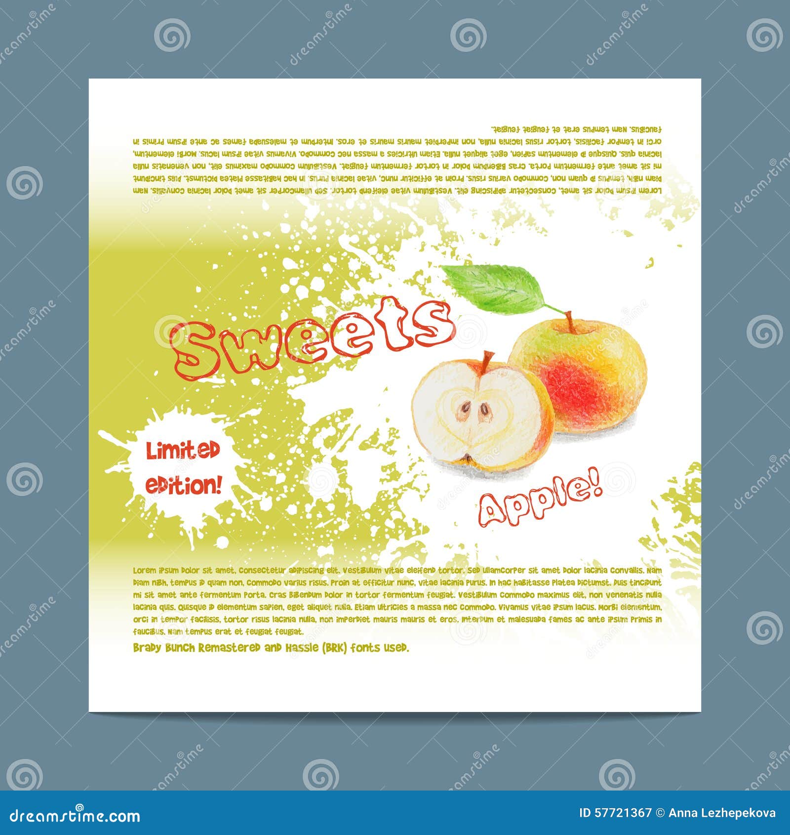 Template Candy Packaging. Apple Sweets Stock Vector - Illustration of ...