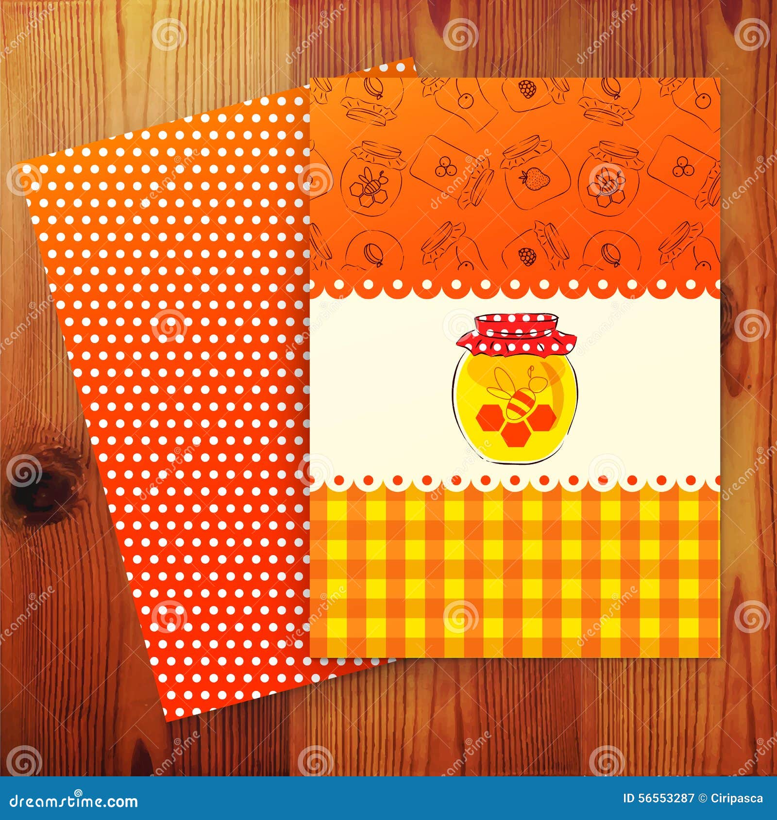 Template of Card with Honey Stock Vector - Illustration of light ...