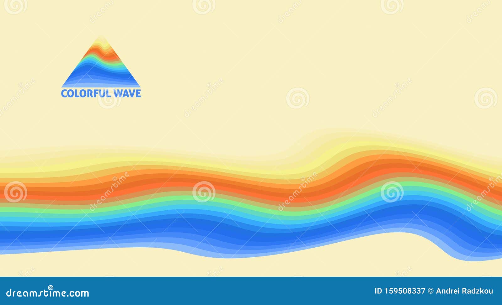Template of Card with Multicolor Striped Wavy Line Stock Vector ...