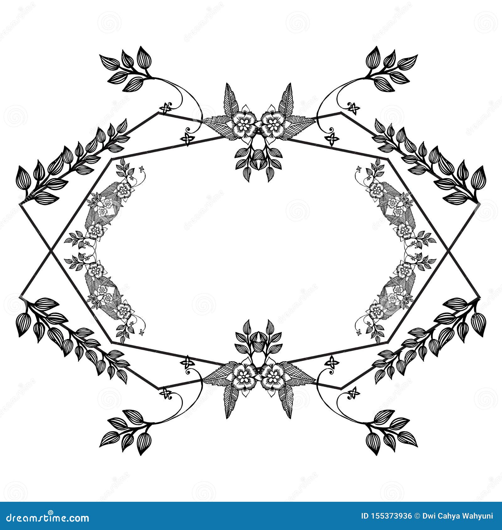 Template of Card, with Texture Ornament Floral Frame, with Unique Frame ...