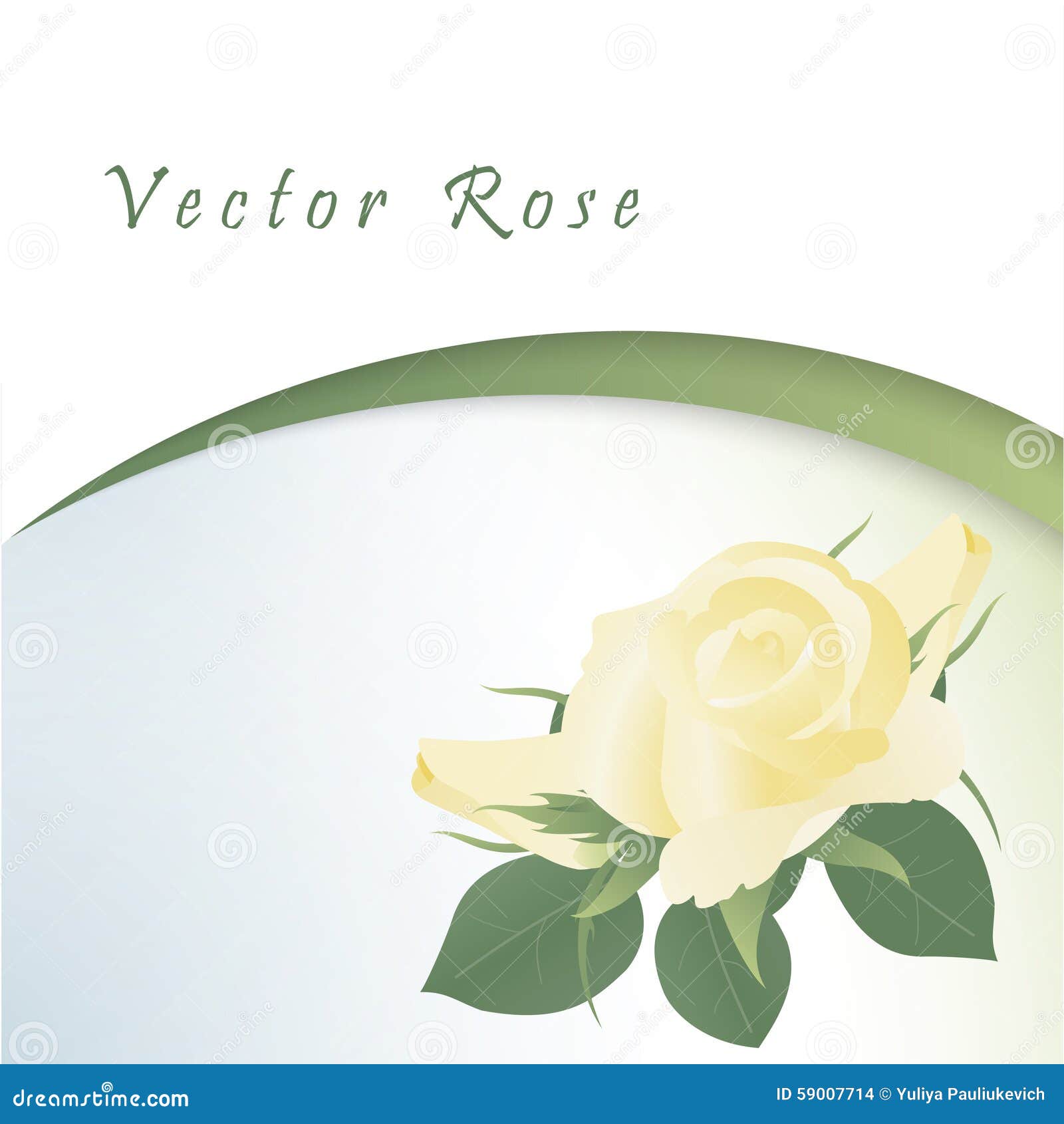 Template Card with Yellow Roses Stock Vector - Illustration of green ...