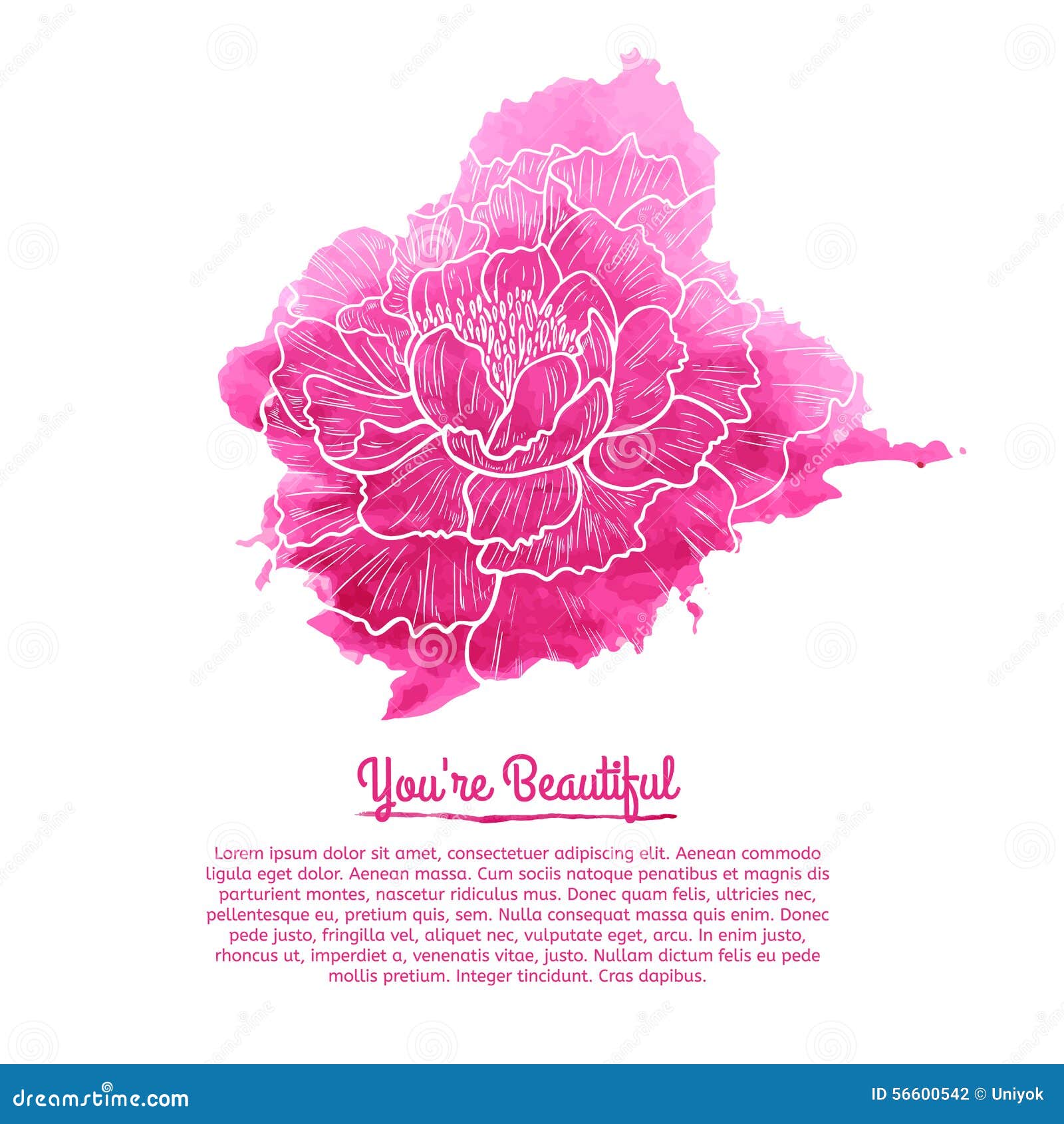 Template Cards. Pink Watercolor Stain with a Stock Vector ...