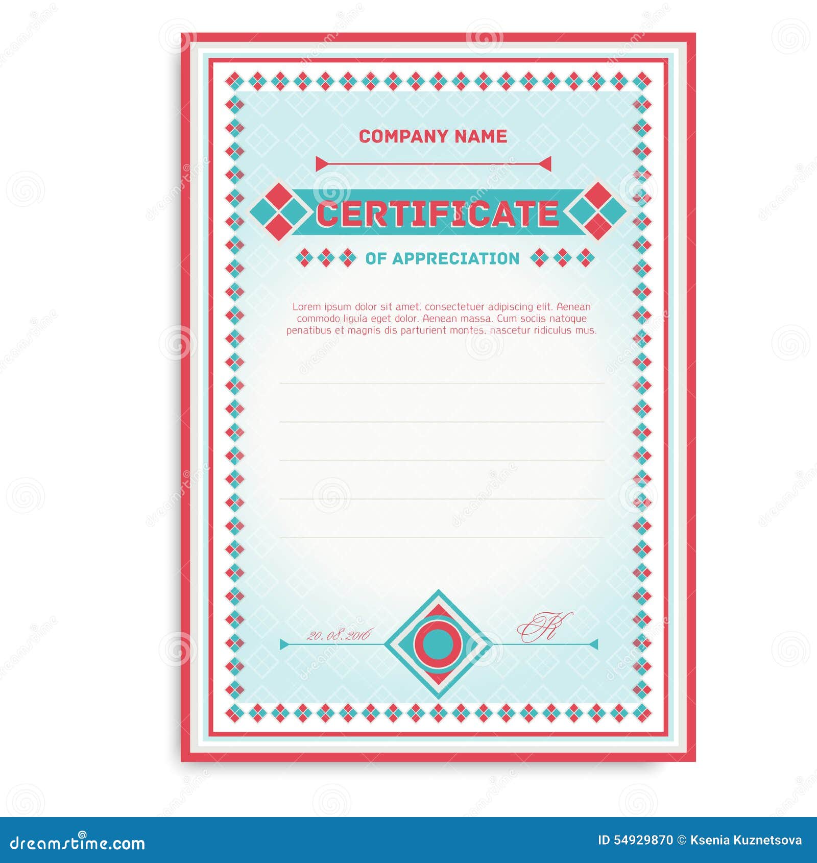 Template Certificates in Soft Colors with an Stock Vector ...