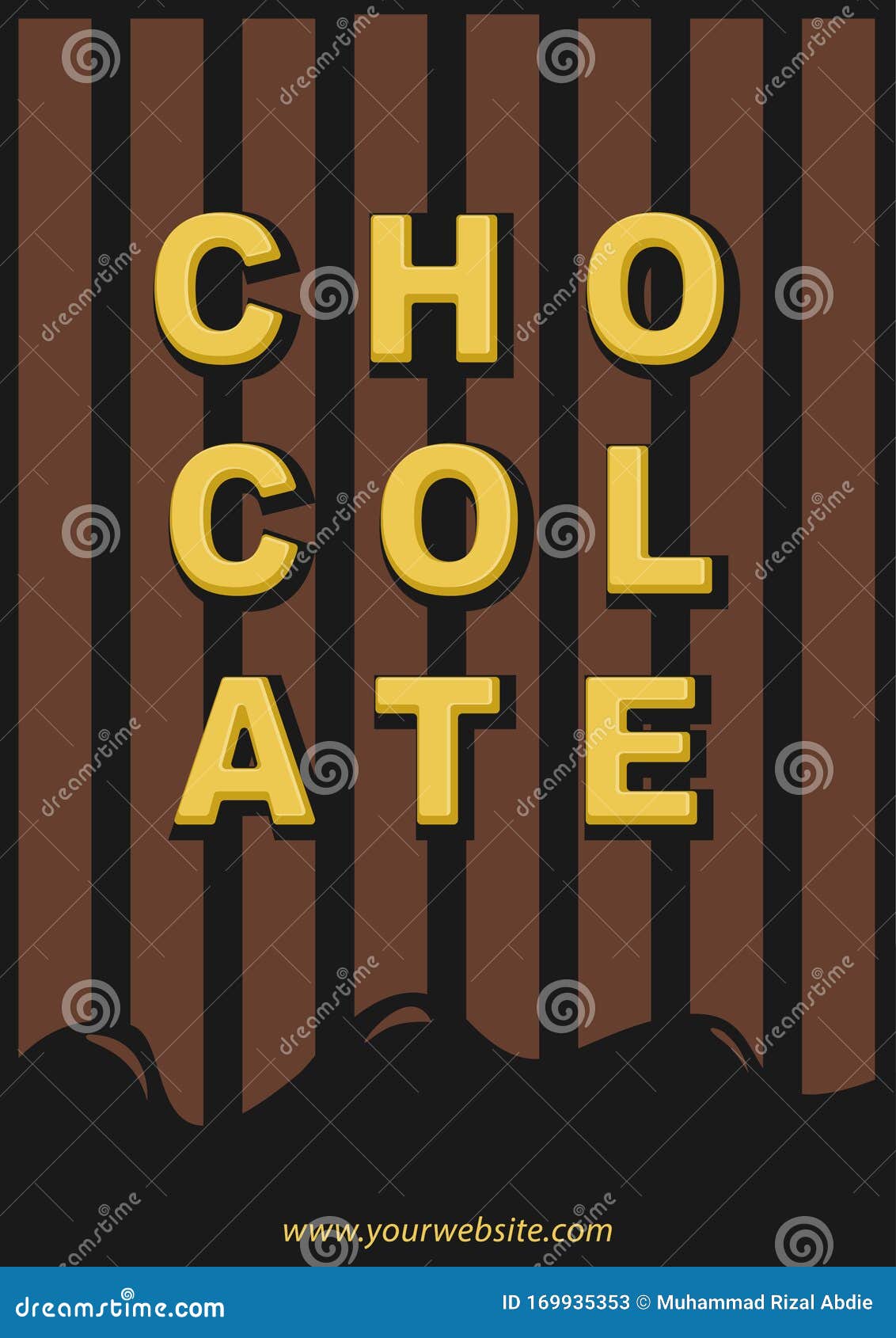 Template Chocolate Poster Promotion with Gold Typography Text Effect ...