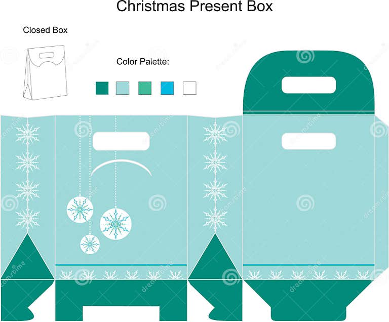 Template for Christmas Box stock vector. Illustration of festive - 22089444