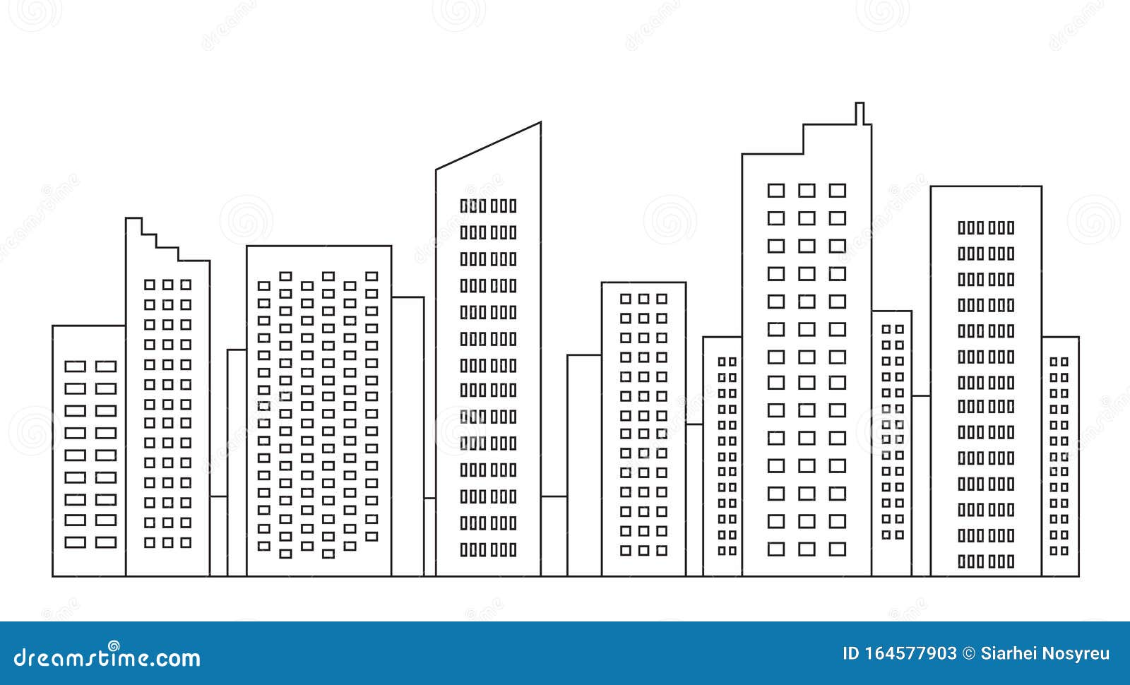Template of City Megalopolis Contour Simple. Vector Illustration Stock ...