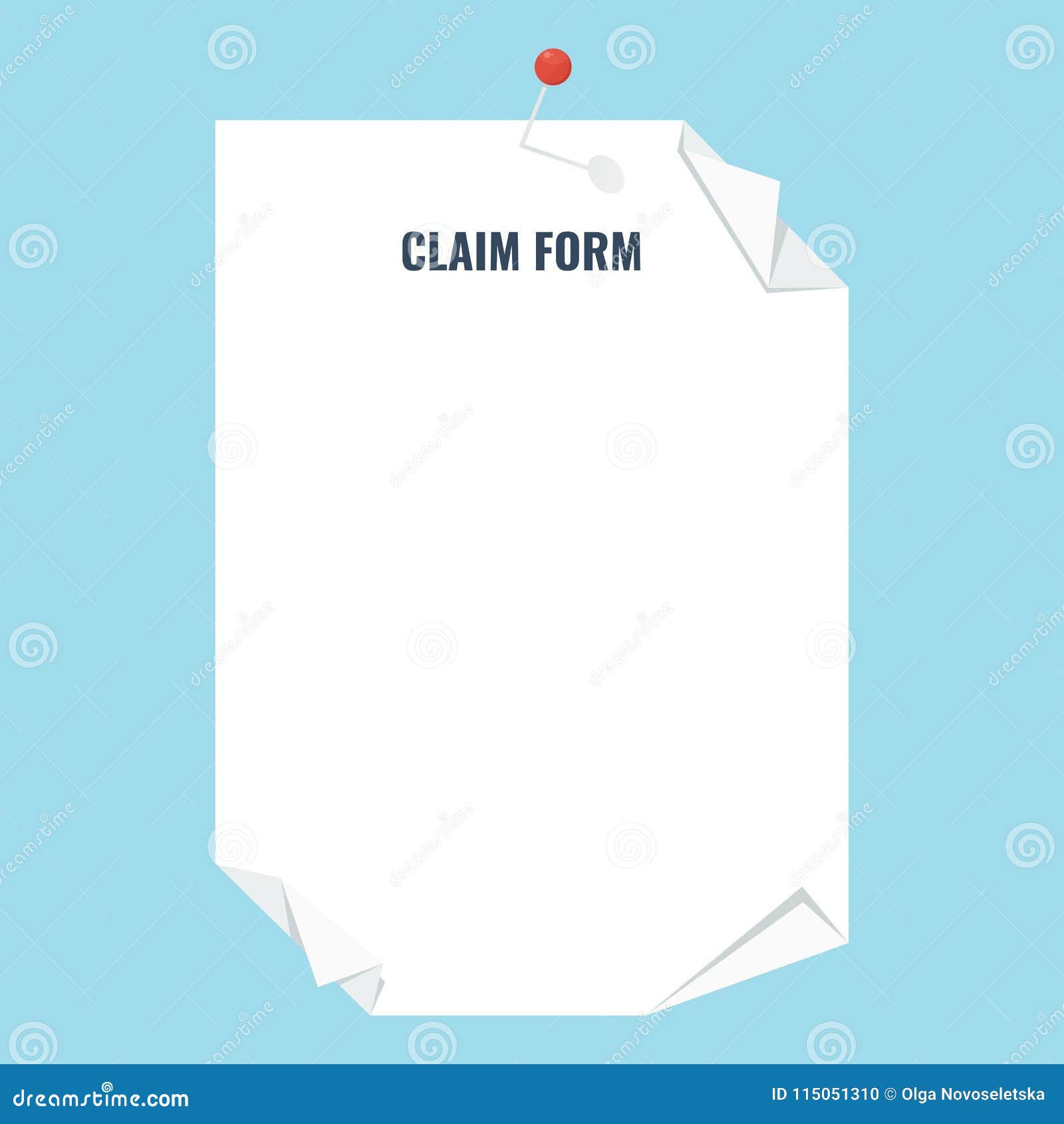 Claim form blank stock vector. Illustration of form - 115051310