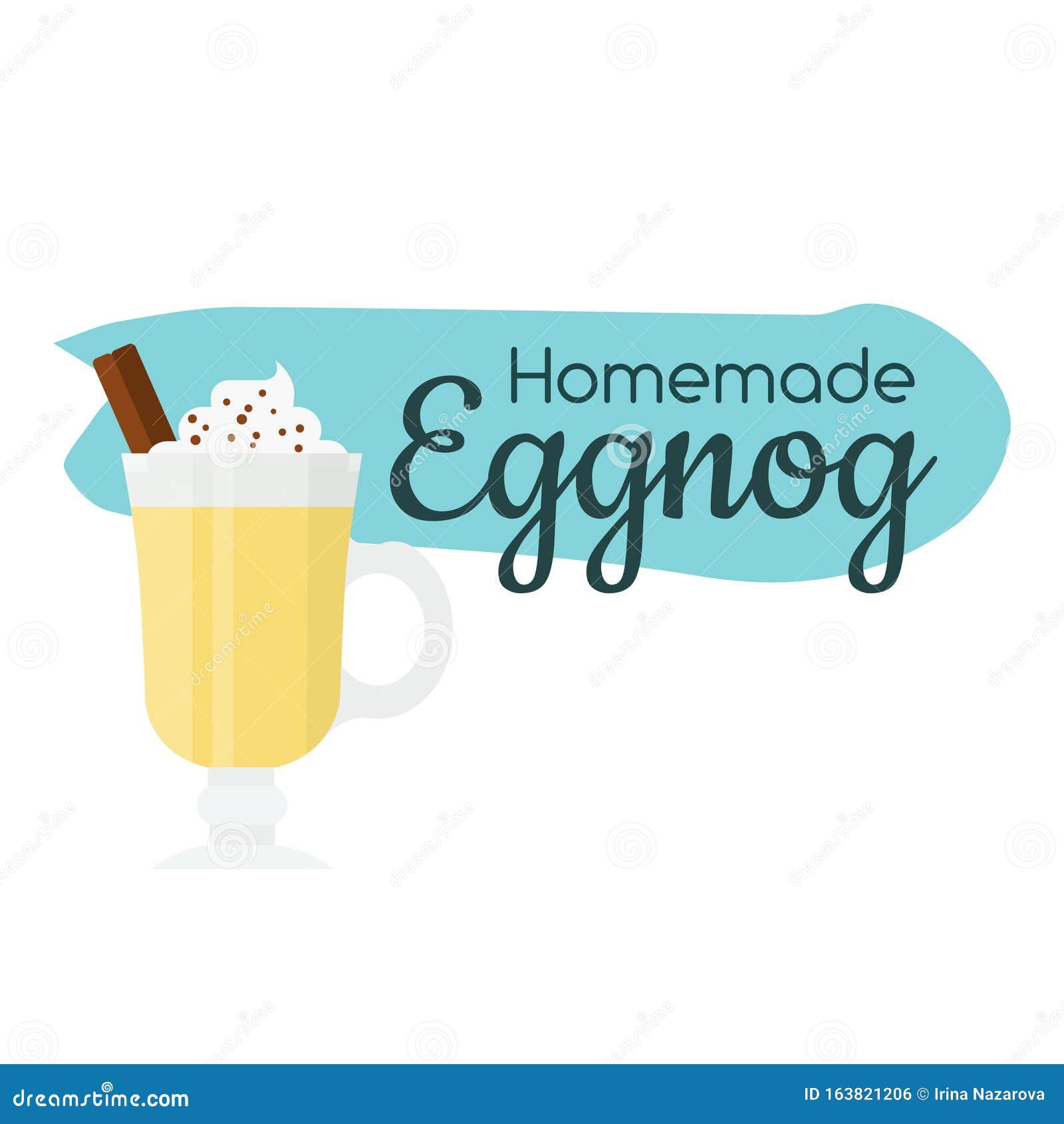 Homemade Eggnog in Flat Style. Holiday and Christmas. Vector Symbol ...