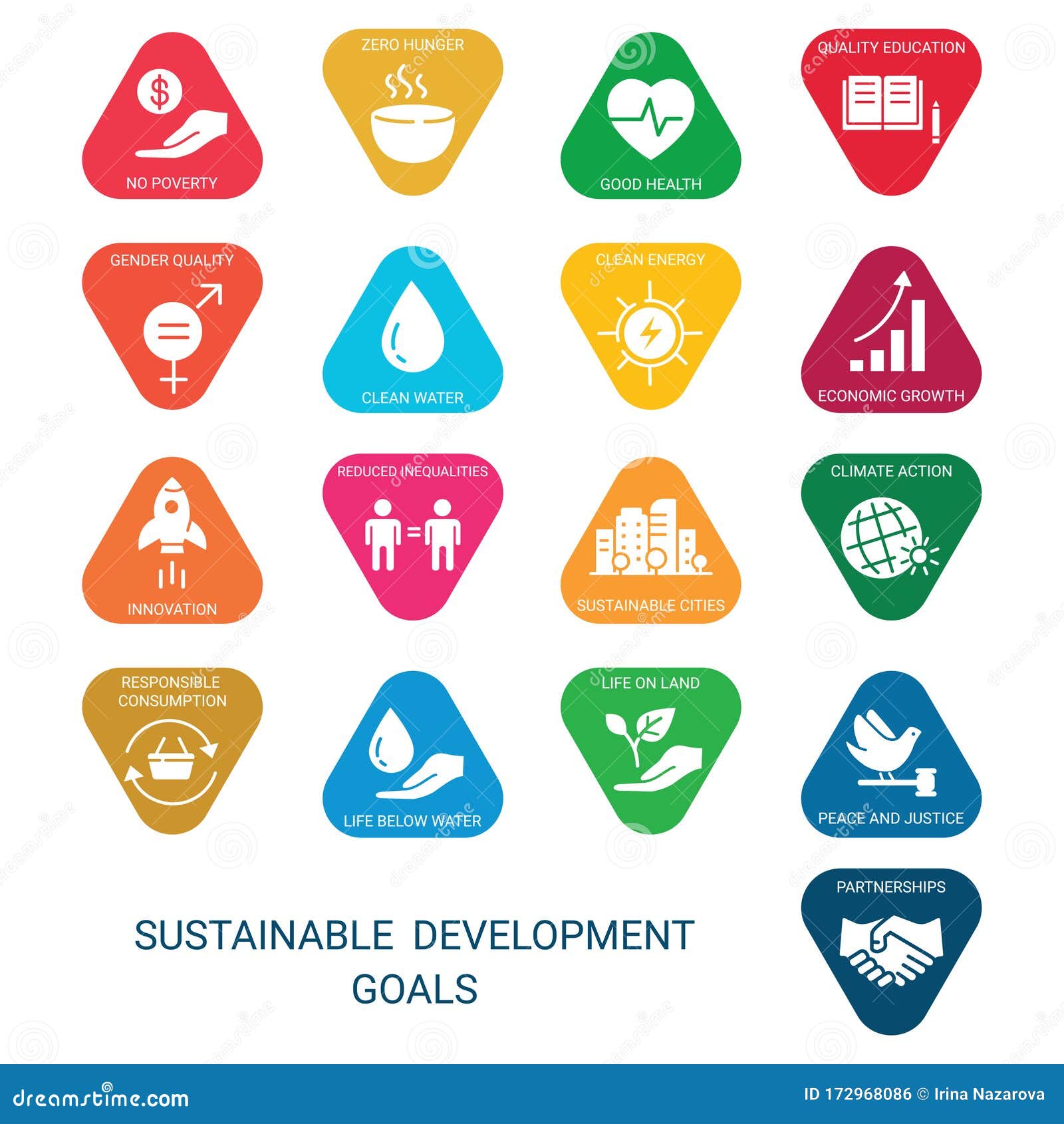 Icons Set .Sustainable Development Goals. Stock Vector - Illustration ...