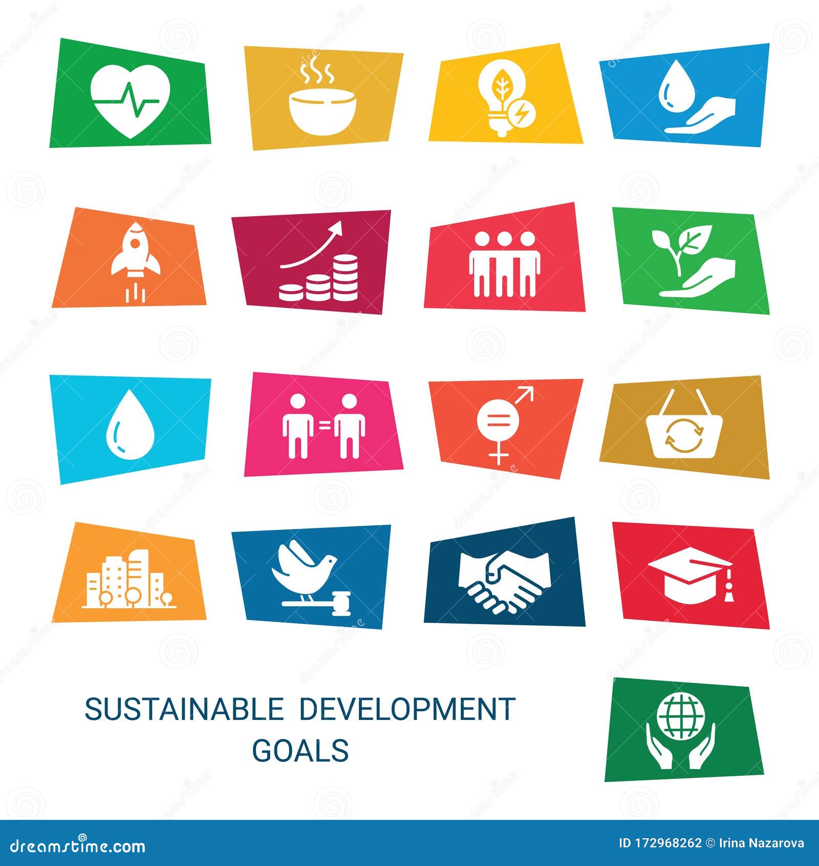 Icons Set .Sustainable Development Goals. Stock Vector - Illustration ...