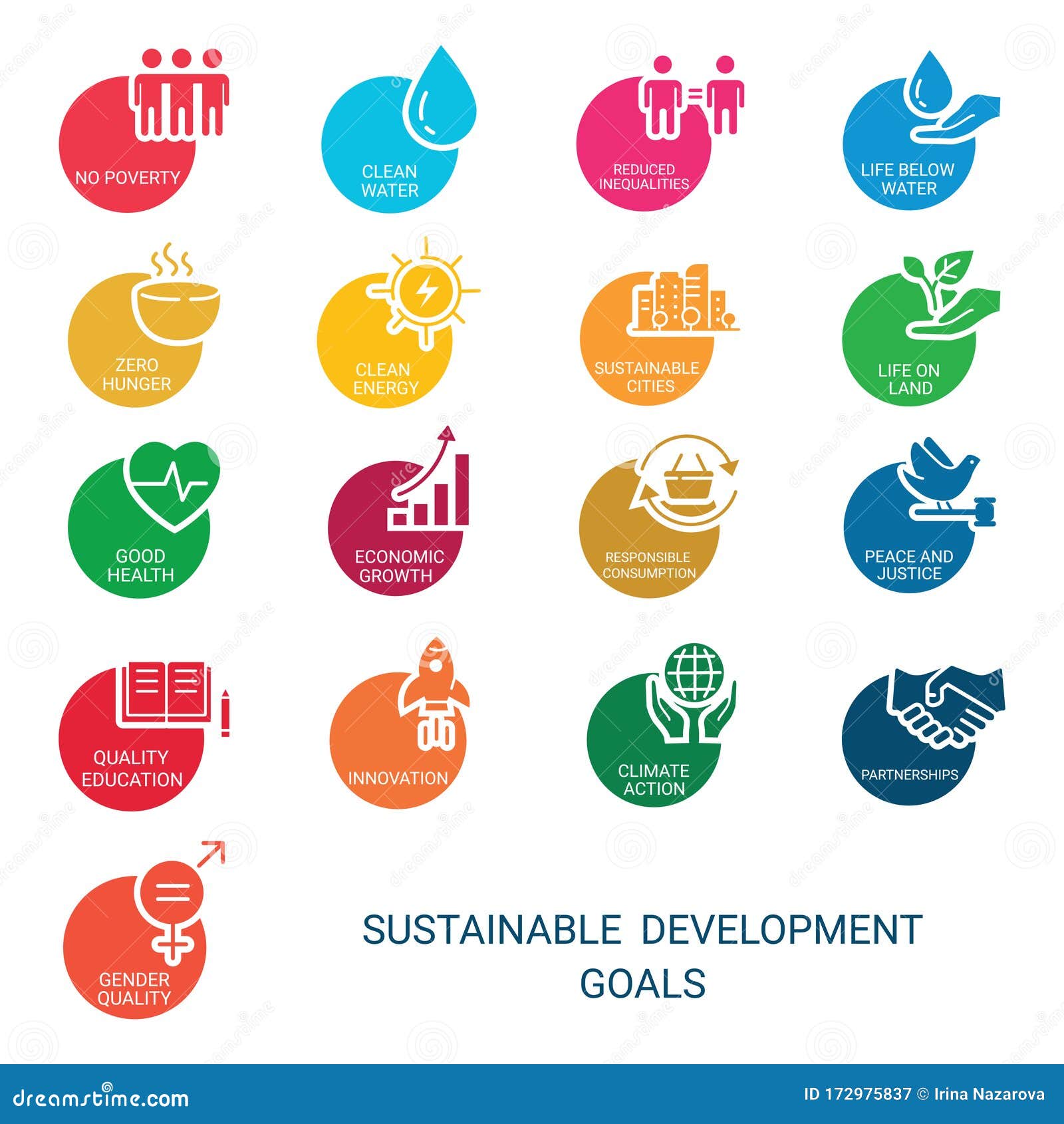 Icons Set .Sustainable Development Goals. Stock Vector - Illustration ...