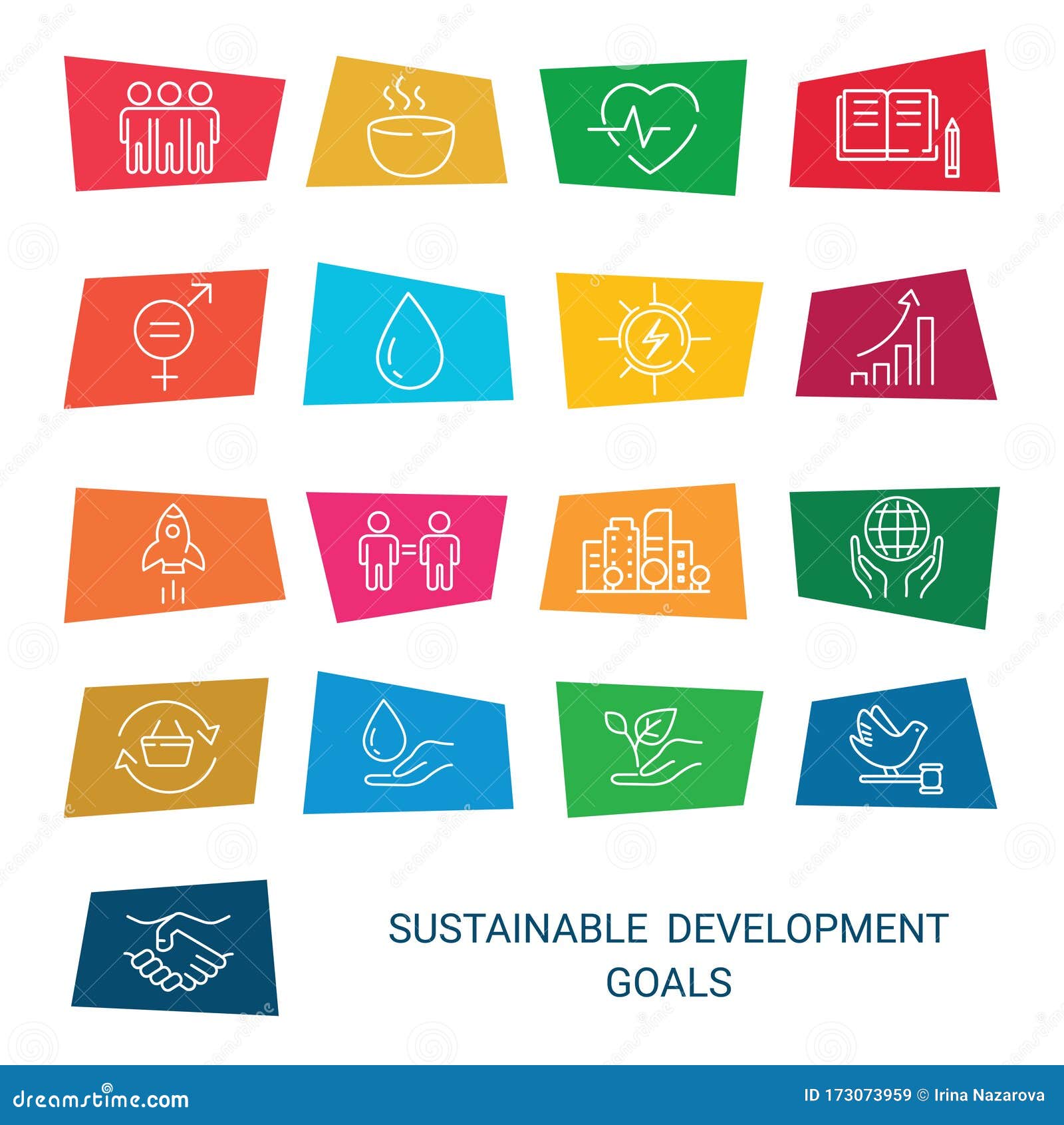 Icons Set .Sustainable Development Goals. Stock Vector - Illustration ...