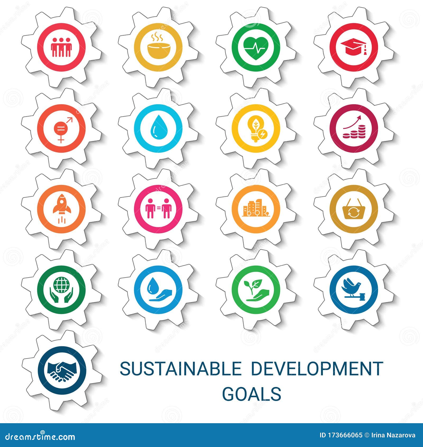 Icons Set .Sustainable Development Goals. Stock Vector - Illustration ...