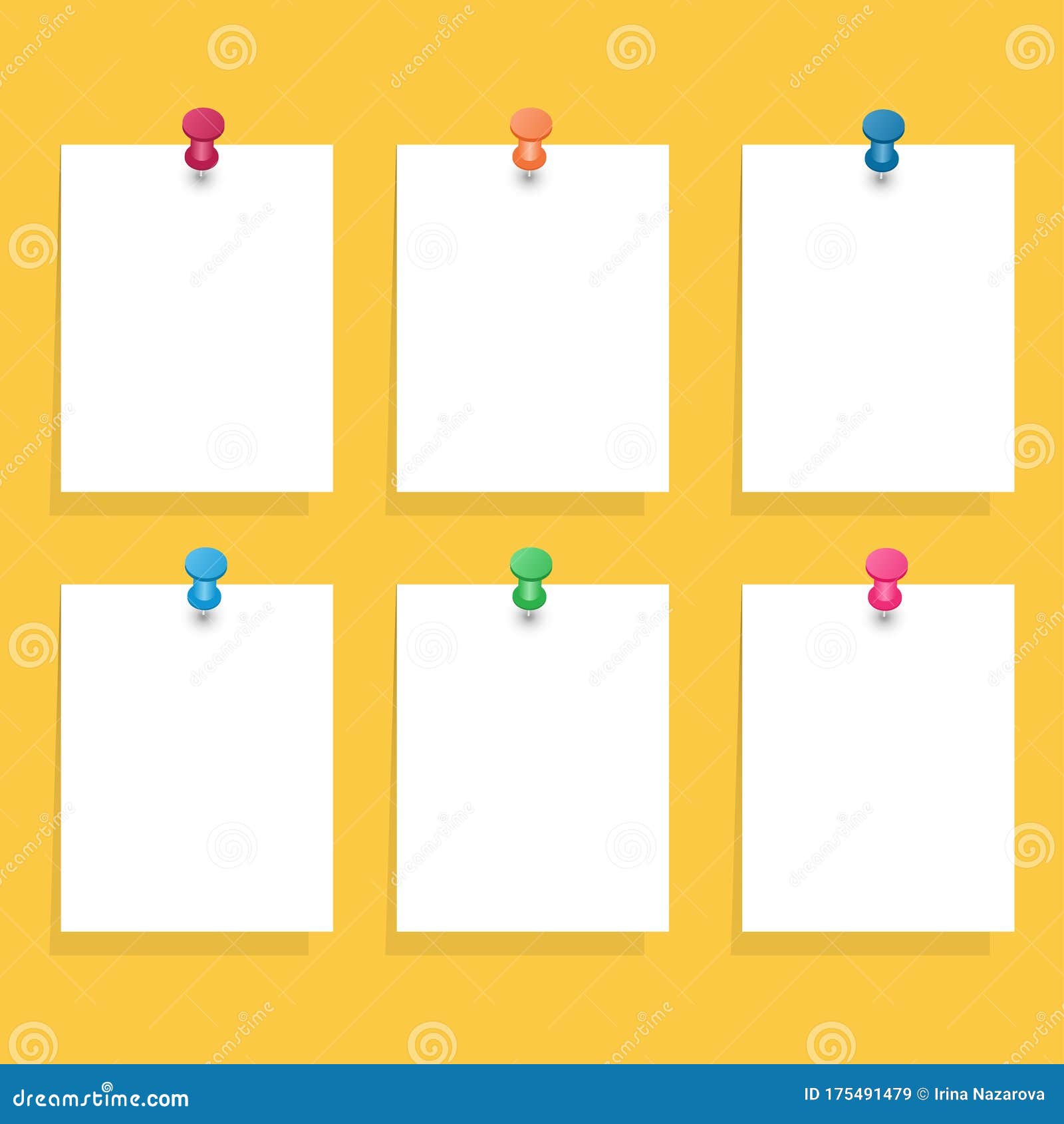 Notes Pinned To the Wall by Button Stock Vector - Illustration of ...