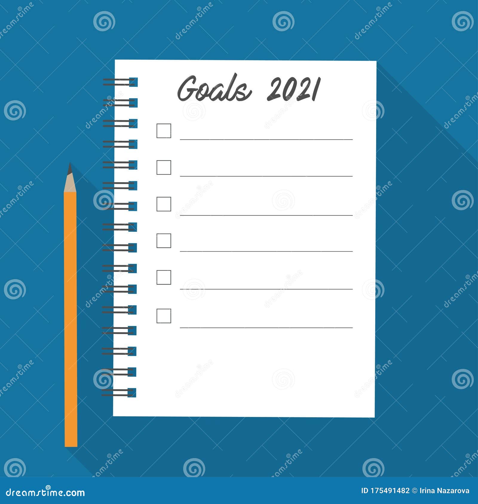Notepad with the Goals of 2021 Stock Vector - Illustration of design ...