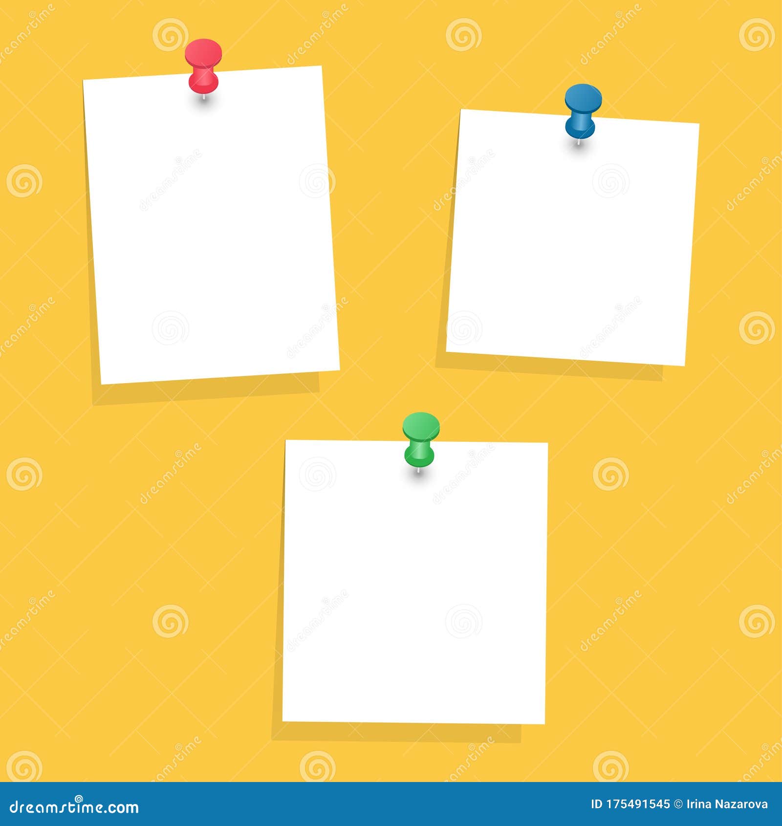 Notes Pinned To the Wall by Button Stock Vector - Illustration of ...