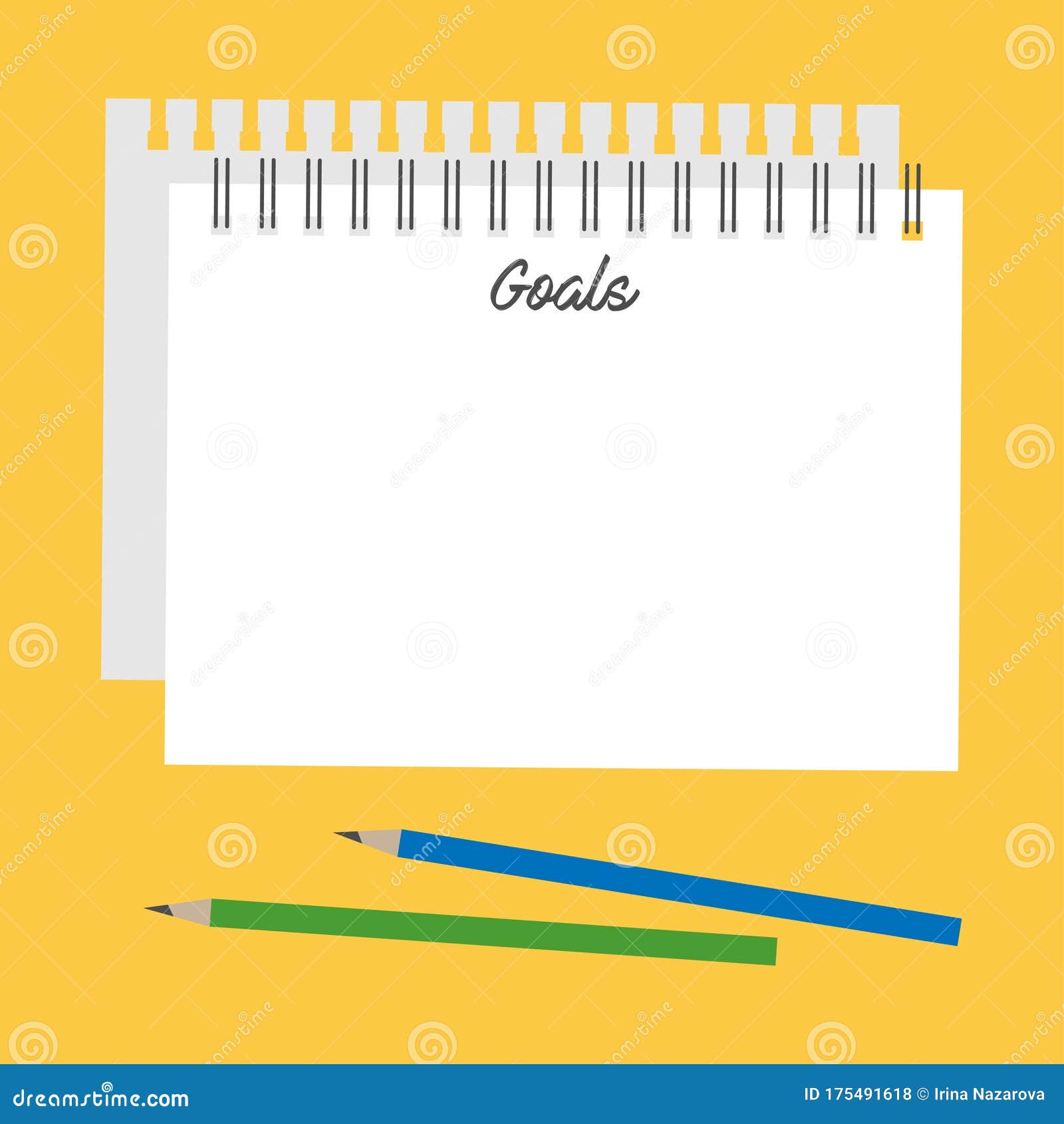 Notepad with the Goals. stock illustration. Illustration of copyspace ...