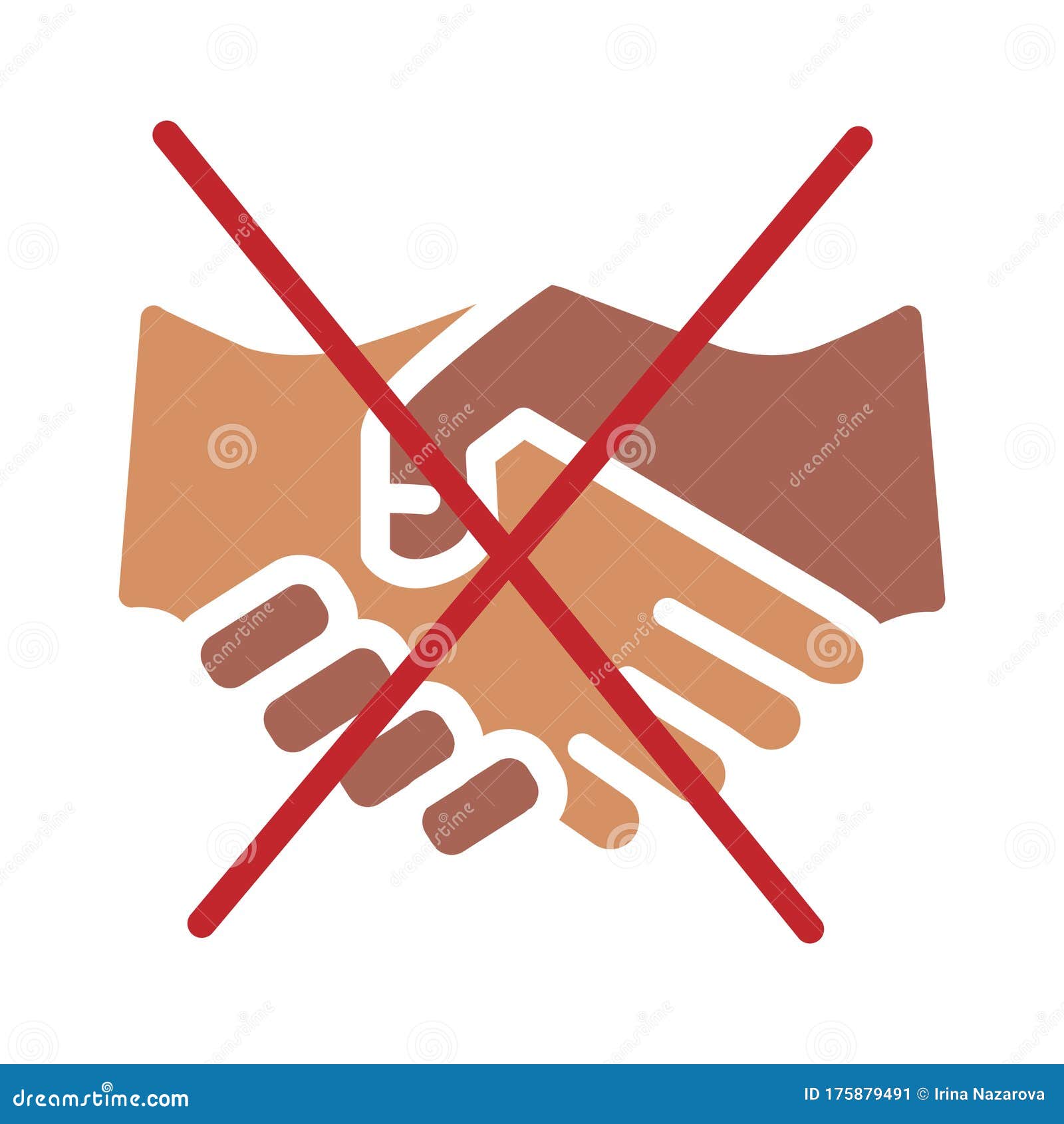 No Handshake. Personal Hygiene Stock Vector - Illustration of flat ...