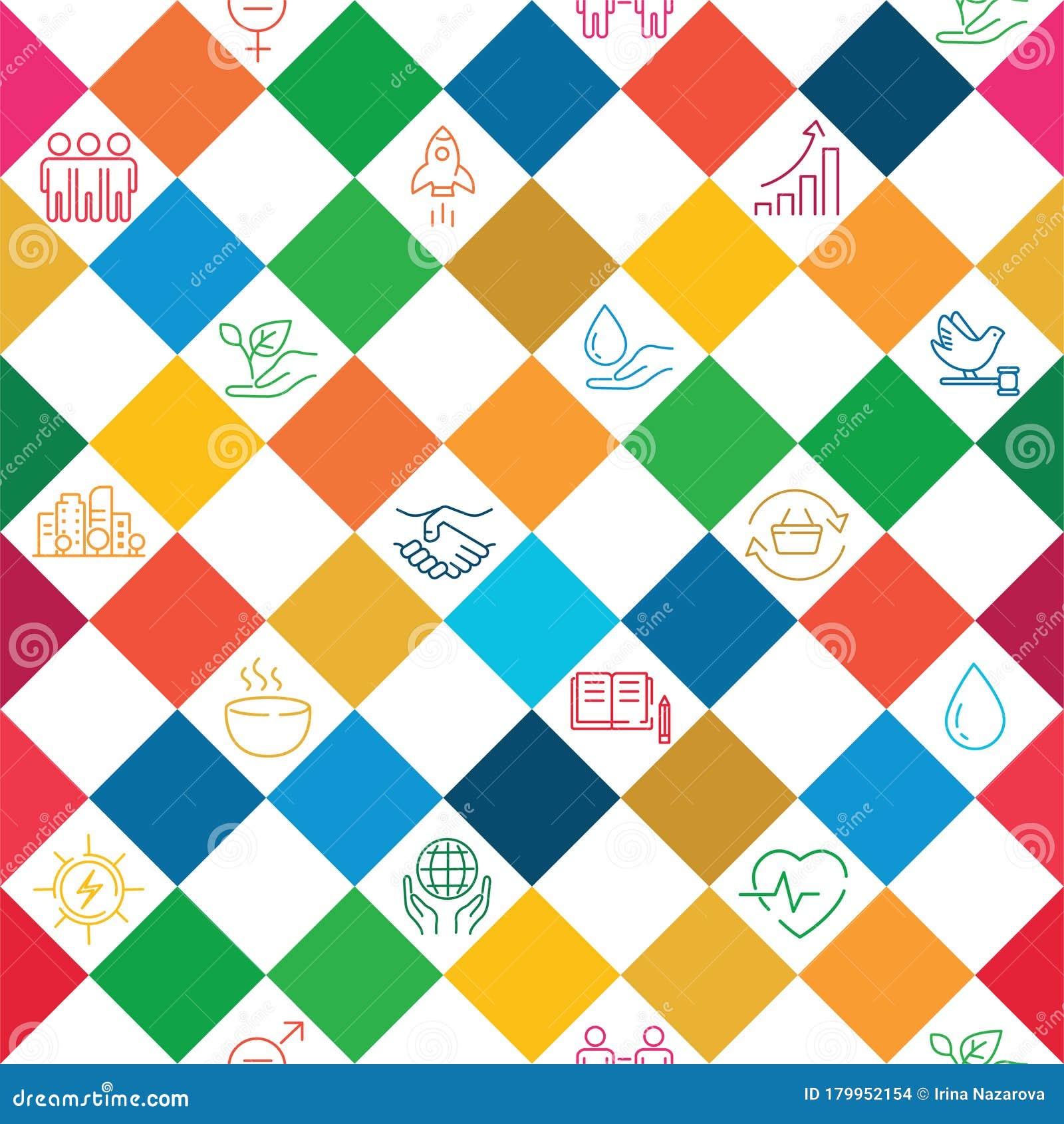 Sustainable Development Goals Patterns Stock Vector - Illustration of ...