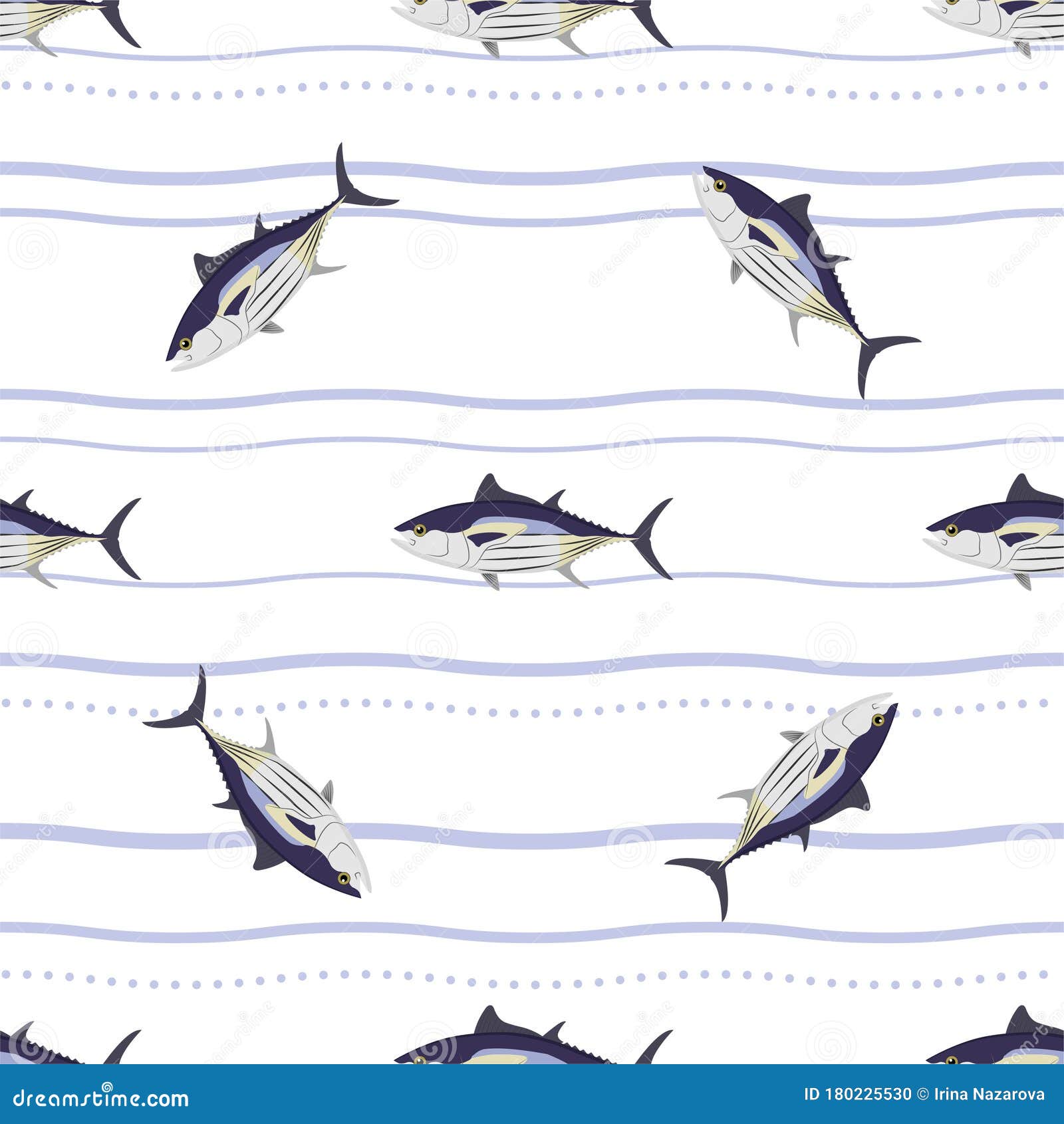 Tuna. Skipjack Tuna. Commercial Fish Species Stock Vector ...