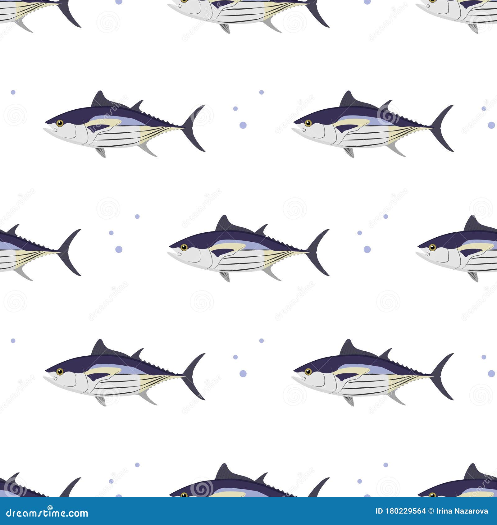 Tuna. Skipjack Tuna. Commercial Fish Species. Vector Illustration ...