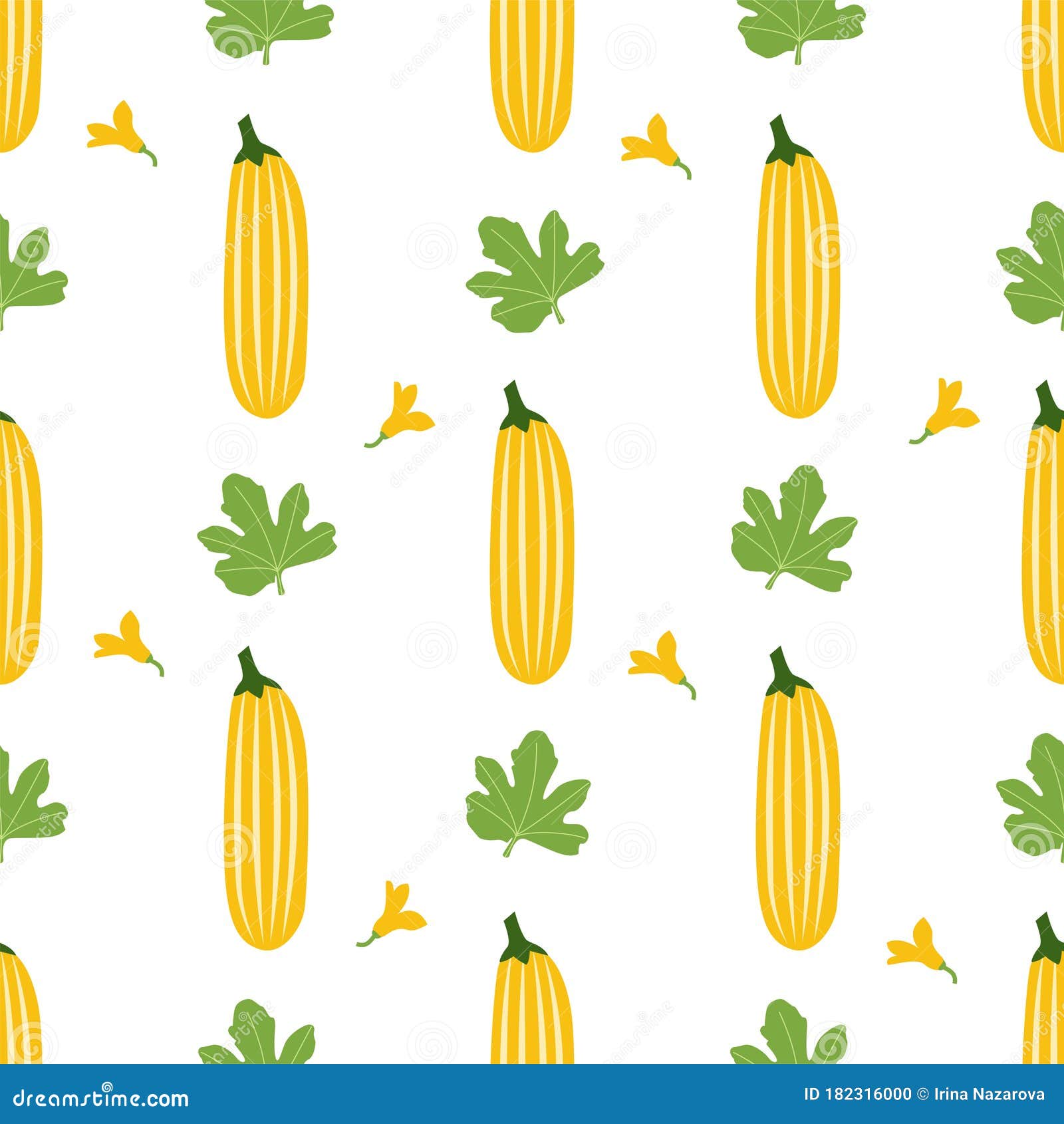 Cartoon Zucchini. Colored Seamless Vector Patterns Stock Illustration ...
