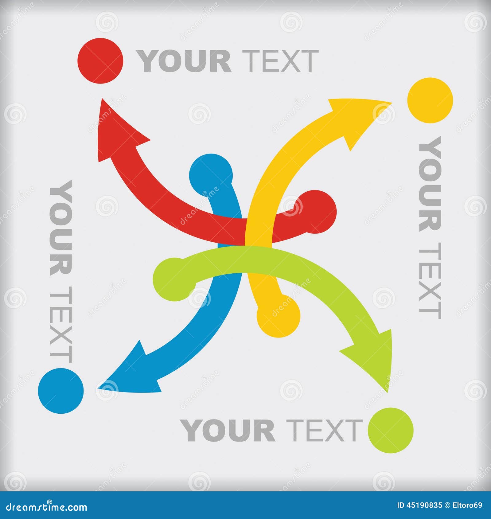 Template with color arrows stock vector. Illustration of template ...