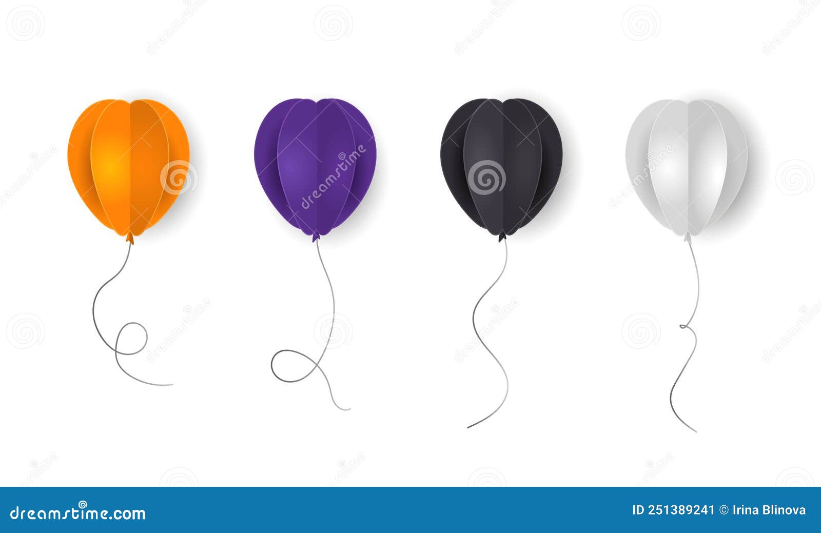 Template of Colored Paper Balloons for Design Stock Illustration ...
