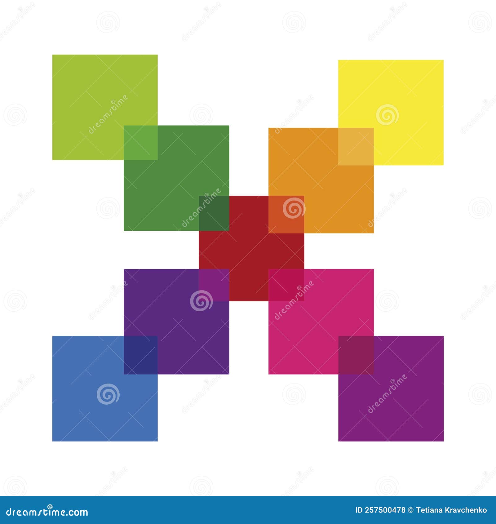 Template with Colored Squares. Gradient Color. Digital Space. Vector ...