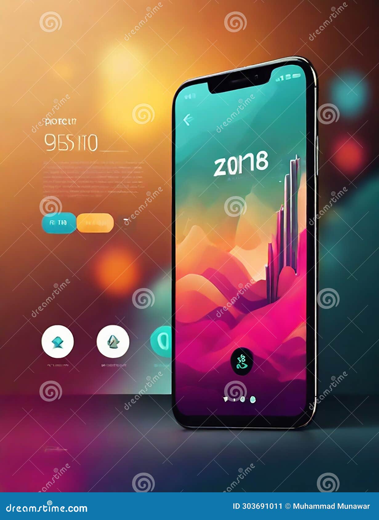 Sleek Mobile Template: Streamlined Design for Seamless Experience Stock ...