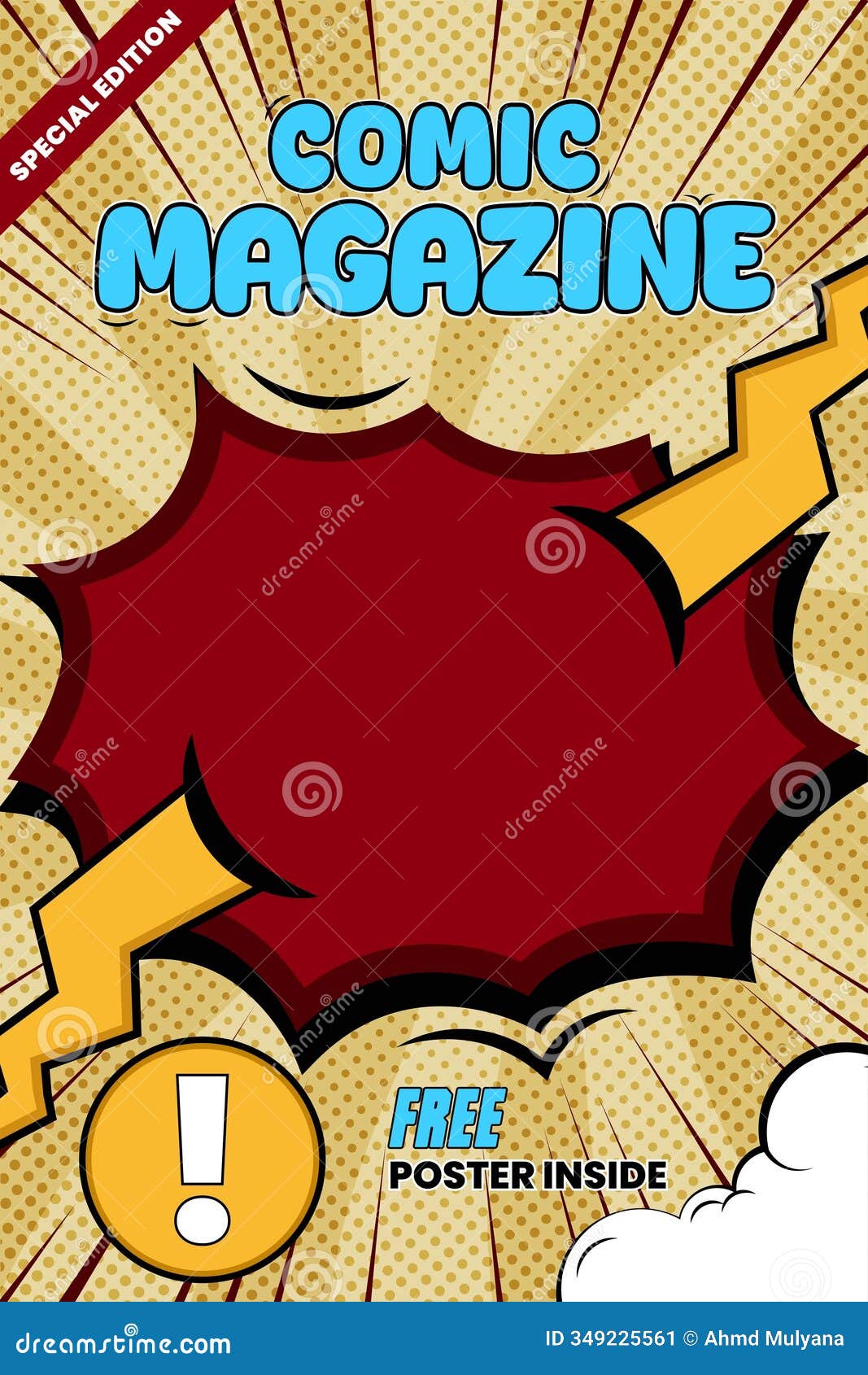 Template Comic Magazine Cartoon Background Manga Vector Stock ...