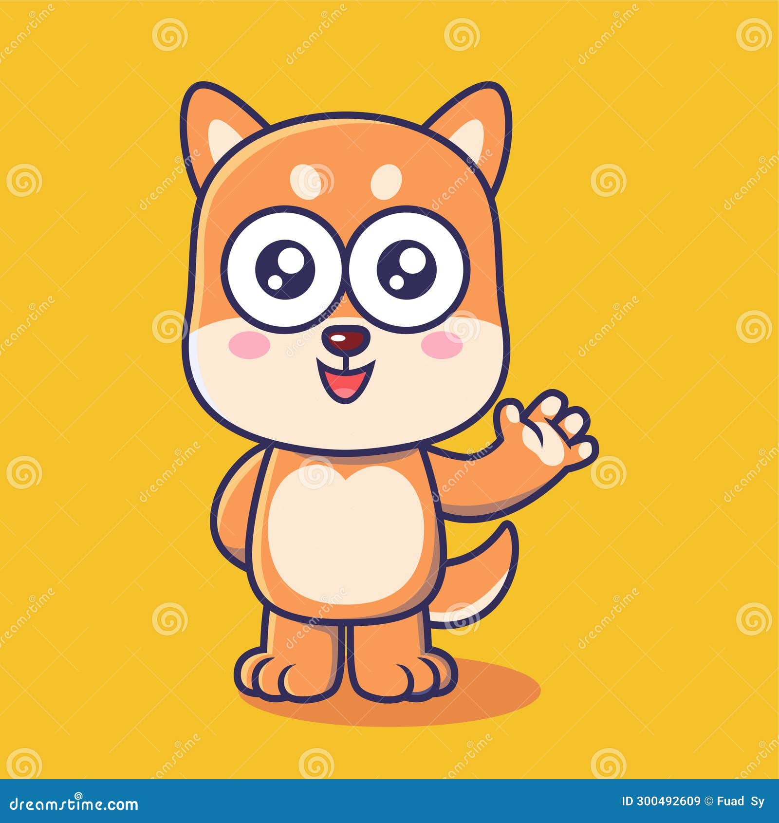 Cute Dog Shiba Innu Animal Cartoon Character Vector Illustration. Stock ...