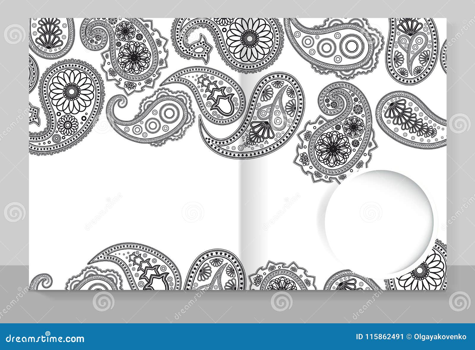 Template Cover of a Copybook with an Trendy Design: Paisley Pattern ...