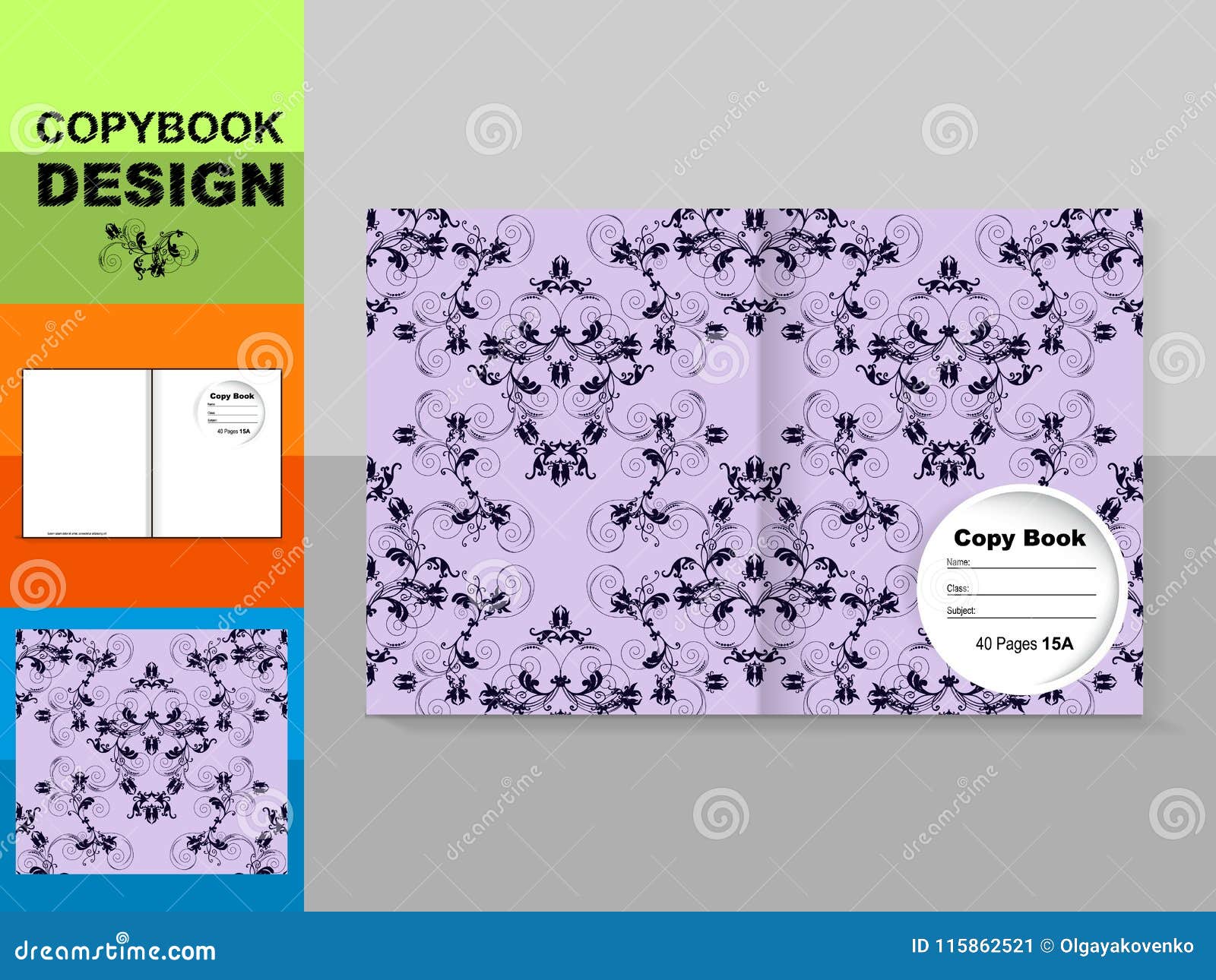 Template Cover of a Copybook with an Trendy Design: Paisley Pattern ...