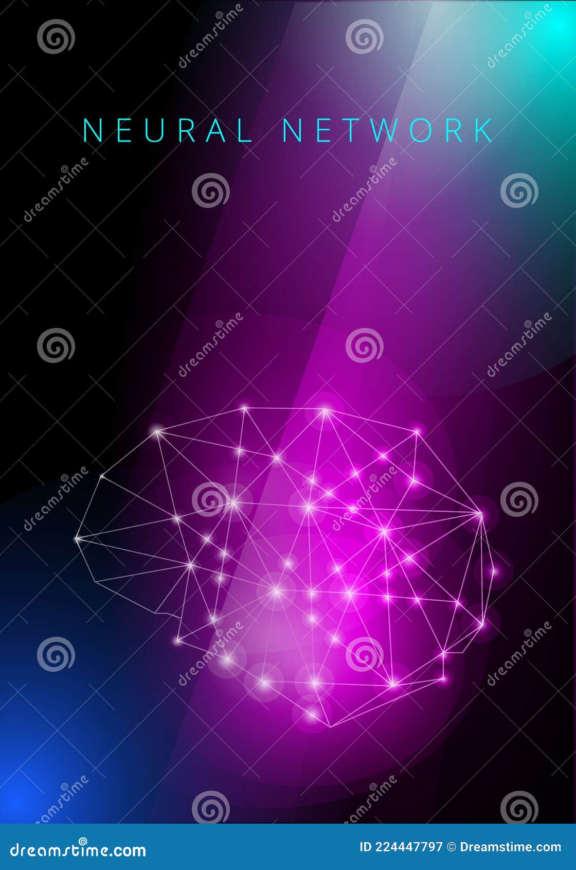 Template for a Cover with a Neural Network Image. Stock Vector ...