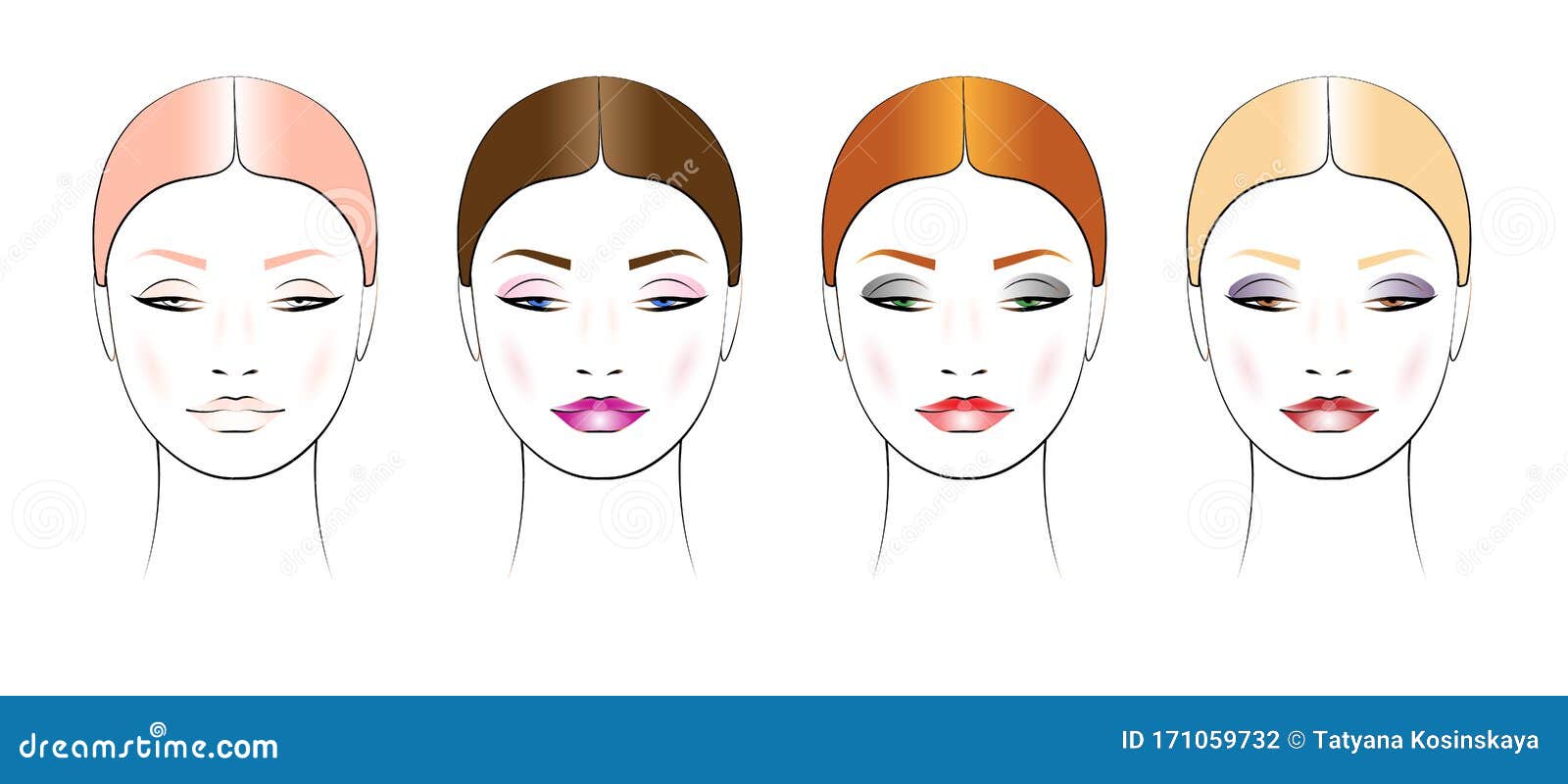 Template for Creating Makeup Stock Vector - Illustration of cartoon ...