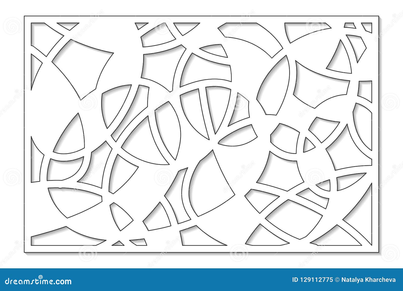 Template for Cutting. Abstract Line, Geometric Pattern. Laser Cut. Set ...