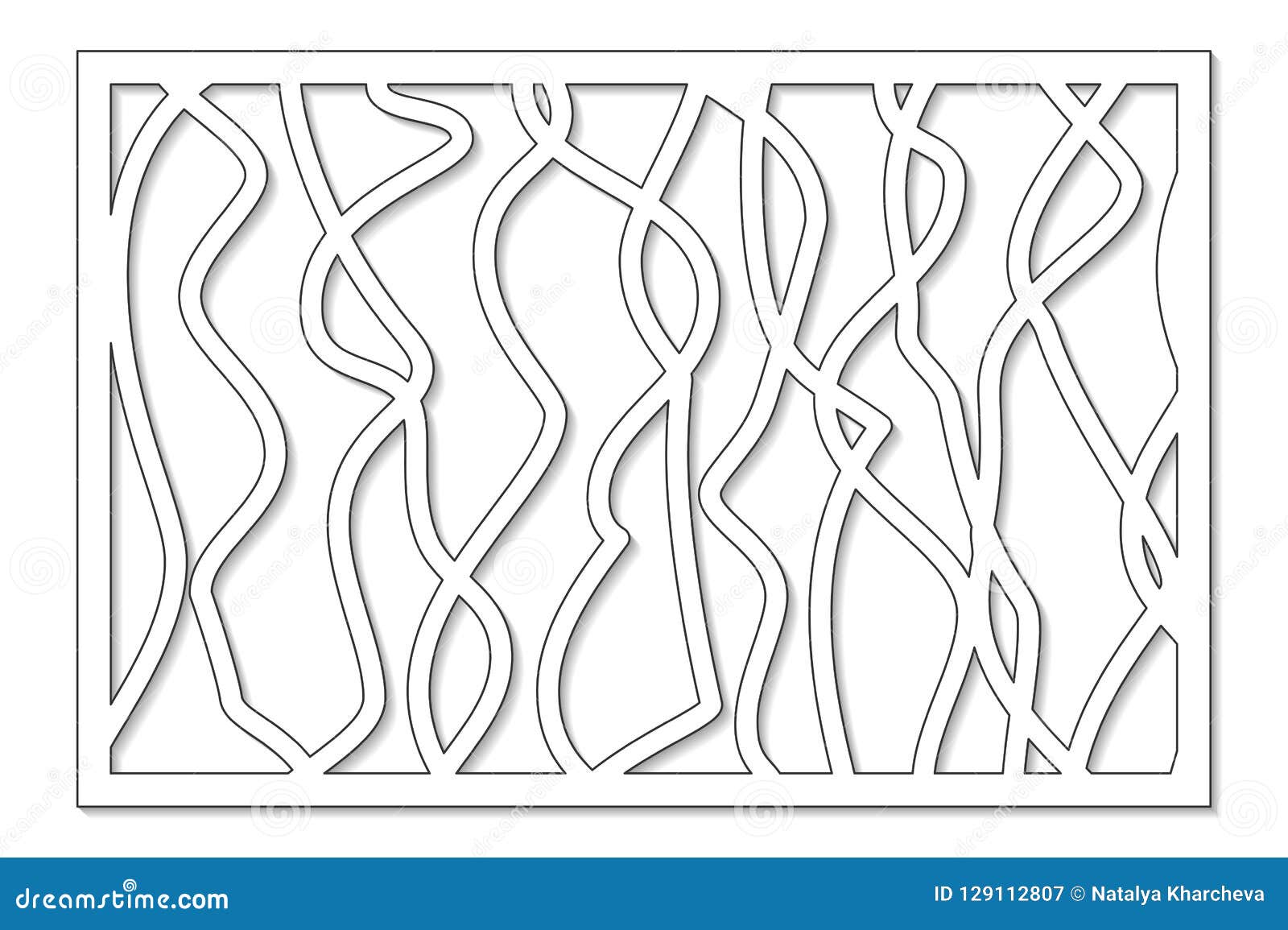 Template for Cutting. Abstract Line, Geometric Pattern. Laser Cut. Set ...