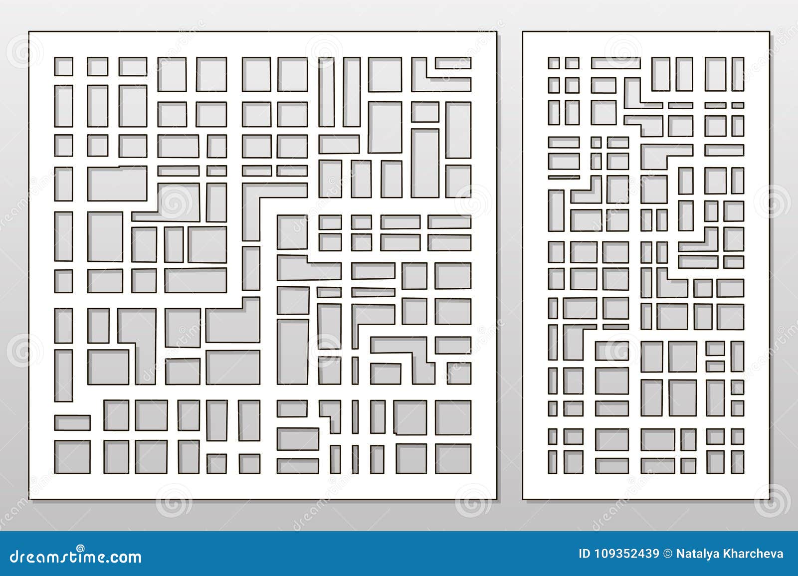 Template for Cutting. Abstract Lines, Square, Brick Pattern Stock ...