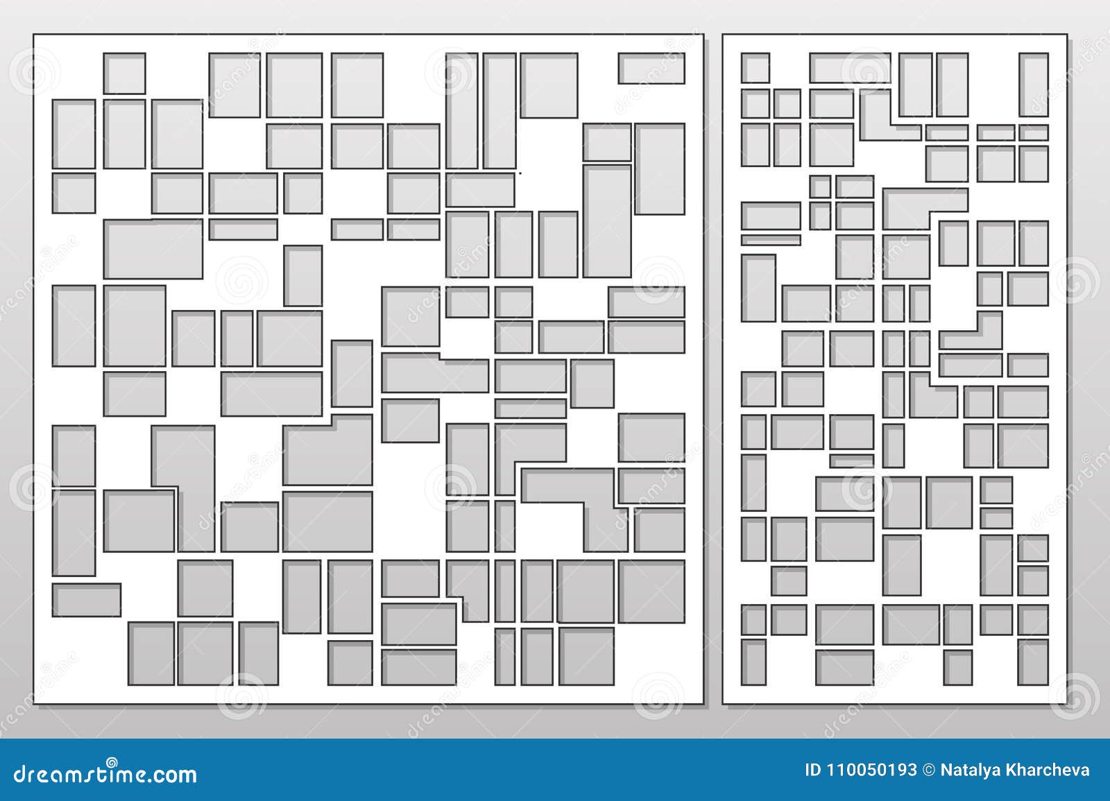 Template for Cutting. Abstract Lines, Square, Brick Pattern Stock ...