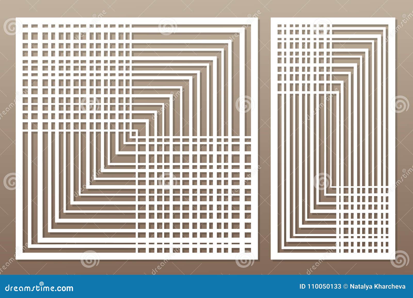 Template for Cutting. Geometric, Abstract, Linear Pattern Stock Vector ...