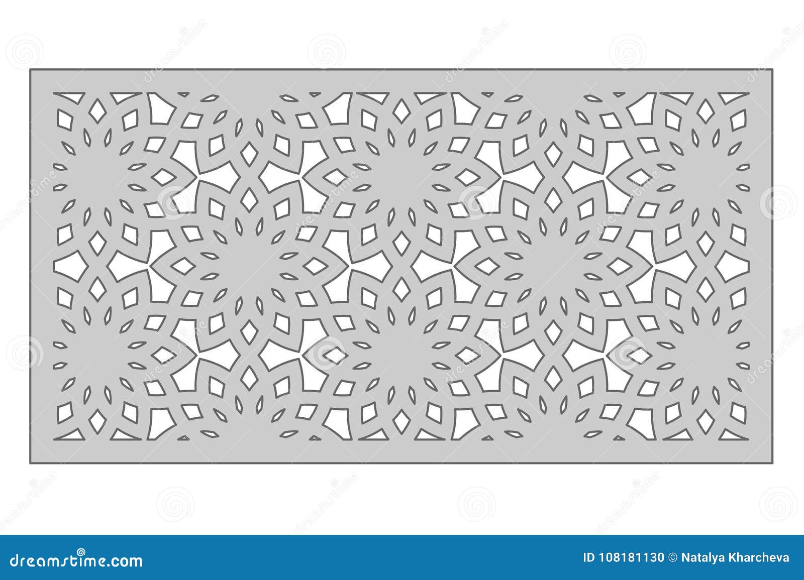 Template for Cutting. Geometric Flower Pattern. Laser Cut. Ratio 1:2 ...