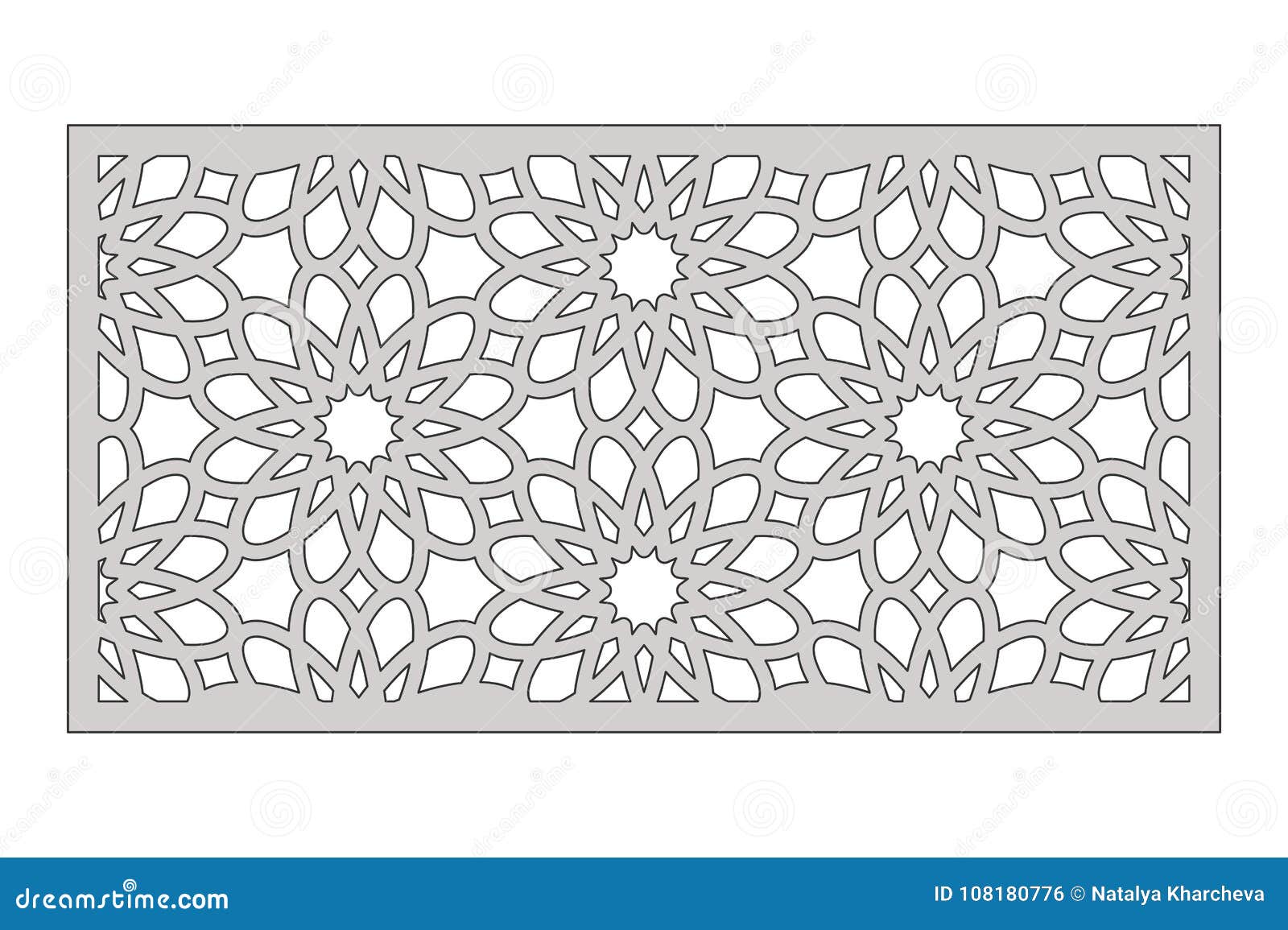 Template for Cutting. Geometric Flower Pattern. Laser Cut. Ratio 1:2 ...