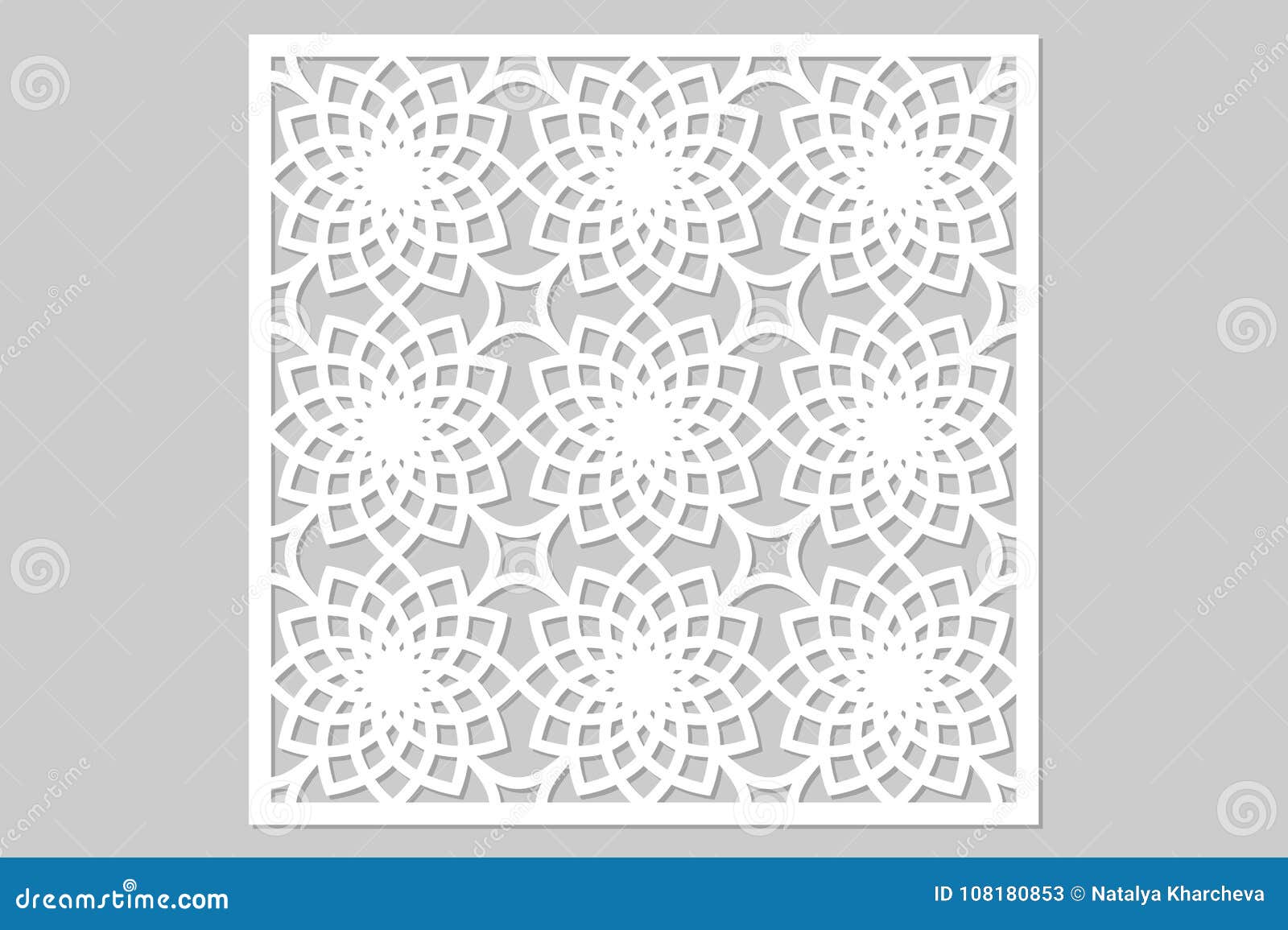 Template for Cutting. Geometric Flower Pattern. Laser Cut. Ratio 1:1 ...