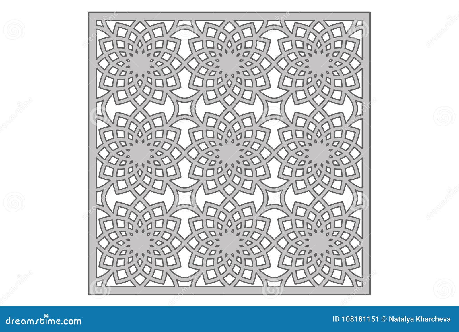 Template for Cutting. Geometric Flower Pattern. Laser Cut. Ratio 1:1 ...