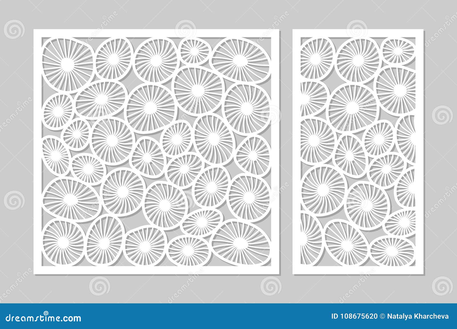 Template for Cutting. Round Art Pattern. Laser Cut. Set Ratio 1:2, 1:1 ...