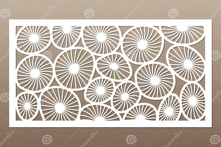 Template for Cutting. Round Art Pattern. Laser Cut. Set Ratio 1:2 Stock ...